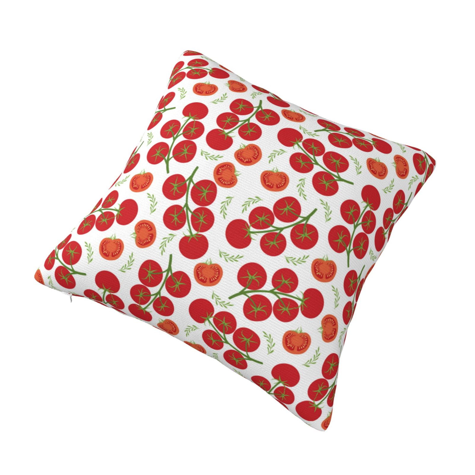 Qokaie Tomato Print Throw Pillows Cover, Decorative Throw Pillows for ...