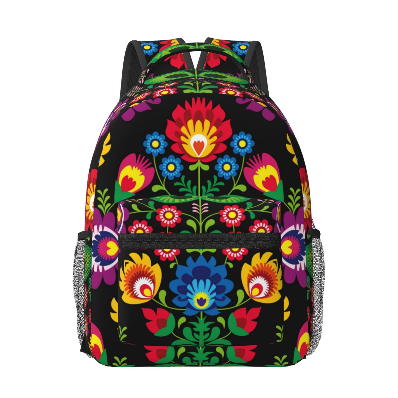 Qokaie Traditional Floral Polish Style School Backpack Travel Bag for ...