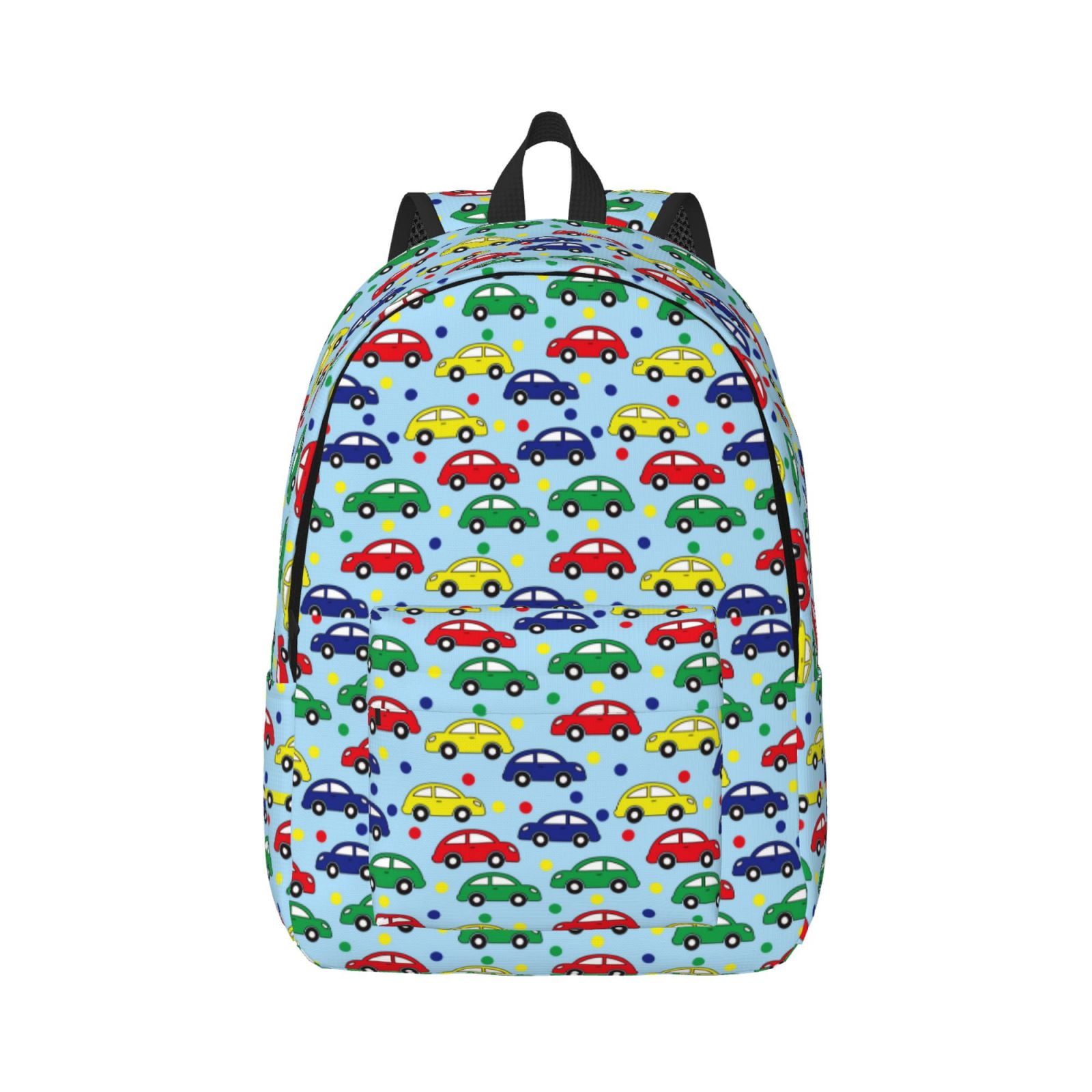 Qokaie Transport Pattern Canvas Backpack Travel Daypack Student ...