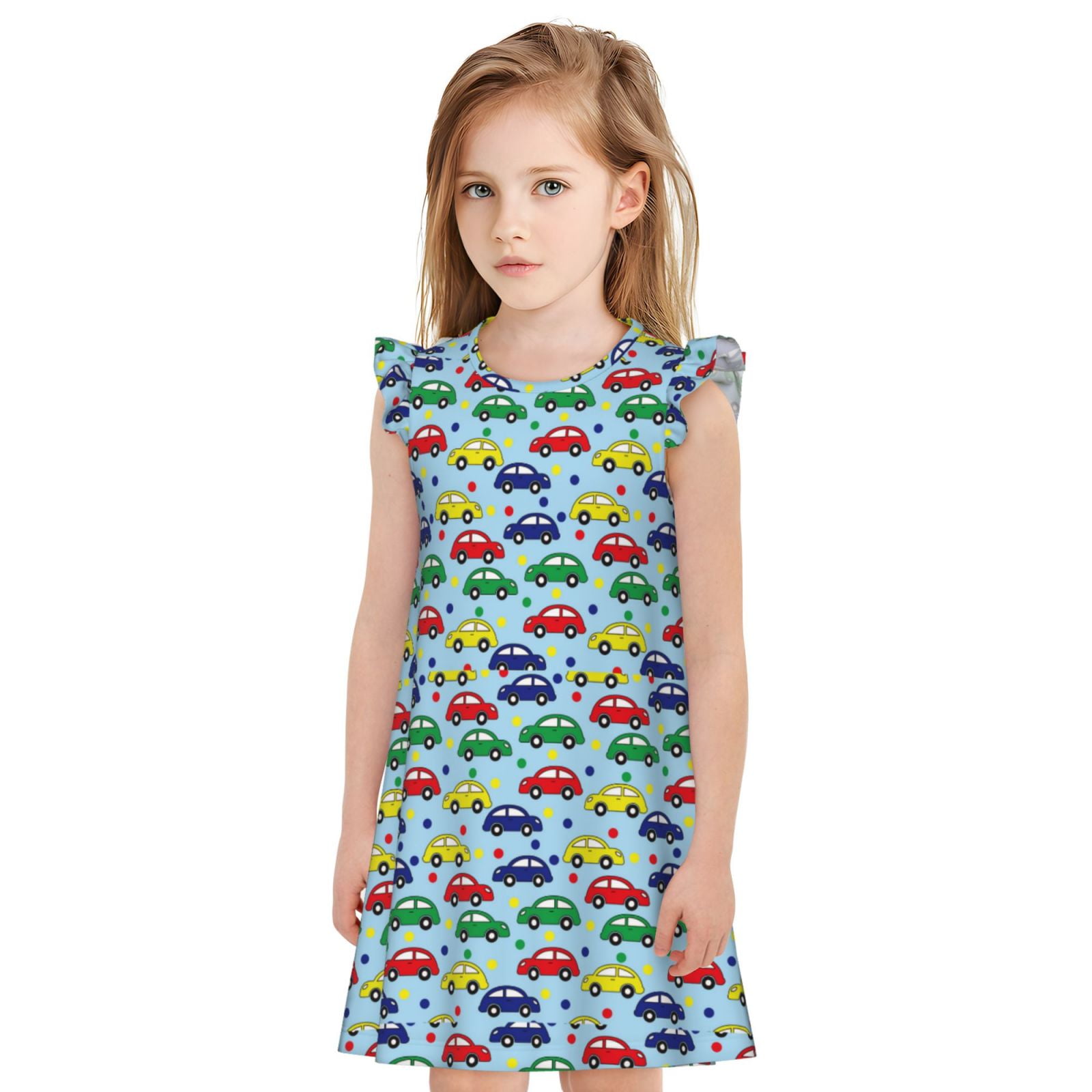 Qokaie Transport Print Girls Nightgowns, Nightgown Princess Pajama ...