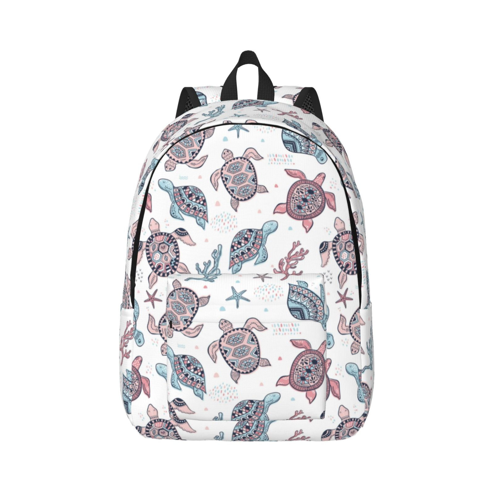 Qokaie Tribal Style Turtle Pattern Canvas Backpack Travel Daypack ...