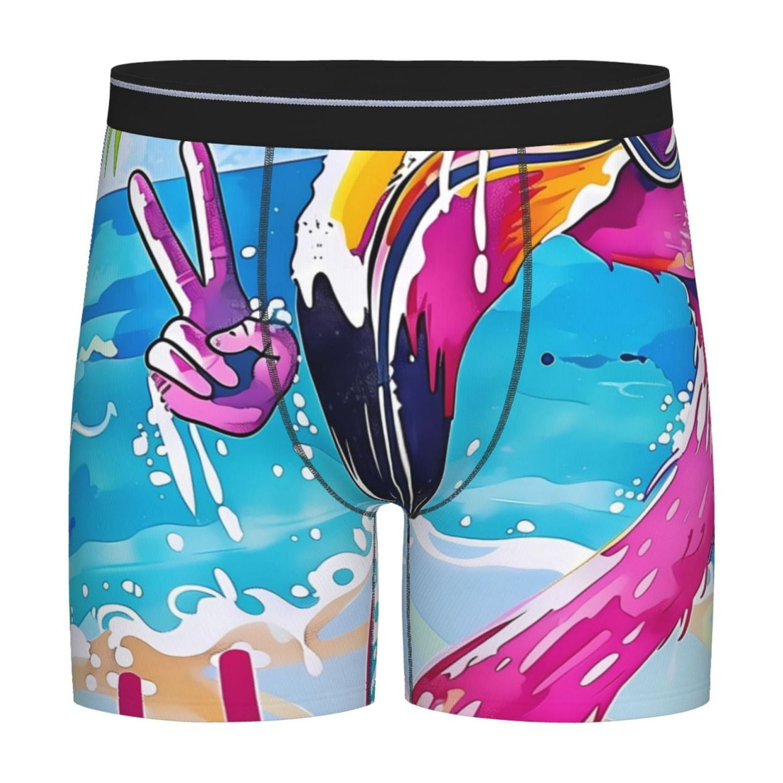 Qokaie Tropical Flamingo Summer for Men's Cotton Briefs Underwear, Long ...