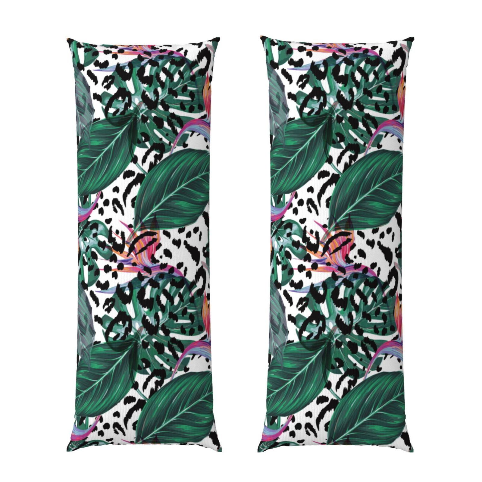 Qokaie Tropical Leaves Print Cotton Hypoallergenic Body Pillow ...