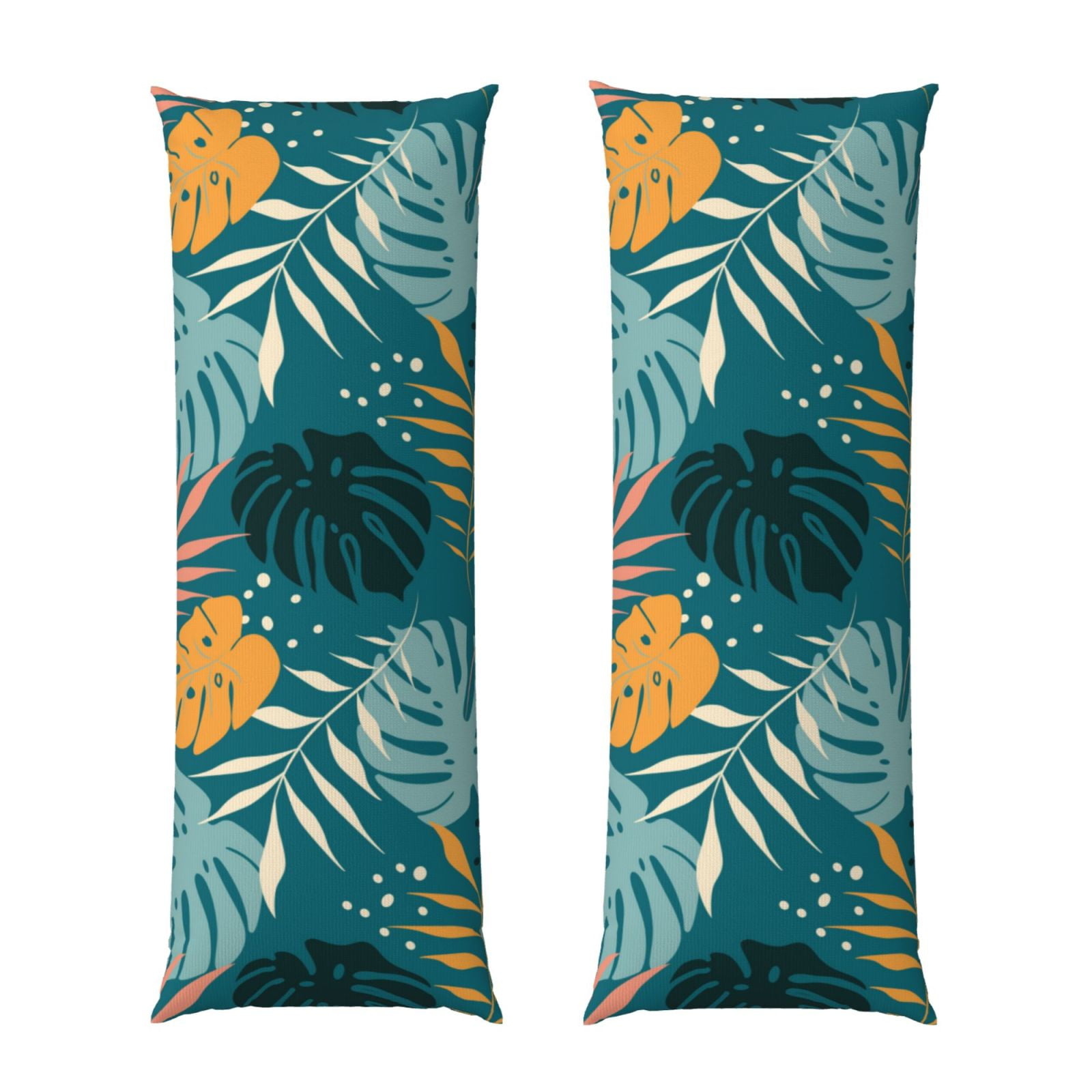 Qokaie Tropical Leaves Print Cotton Hypoallergenic Body Pillow ...
