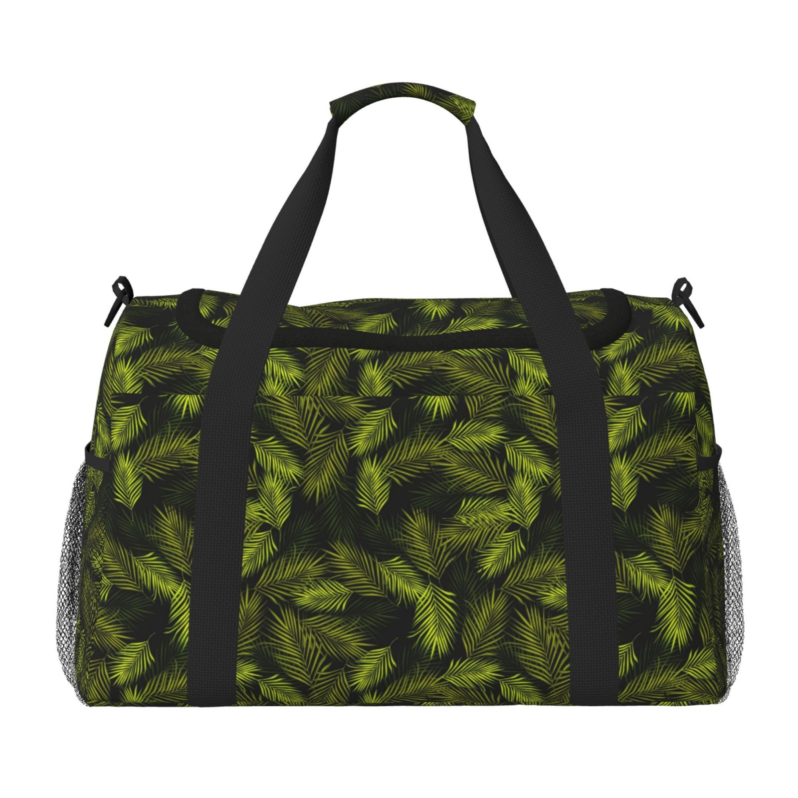 Qokaie Tropical Palm Leaves Fern Leaf Pattern Large Women Travel Duffle ...