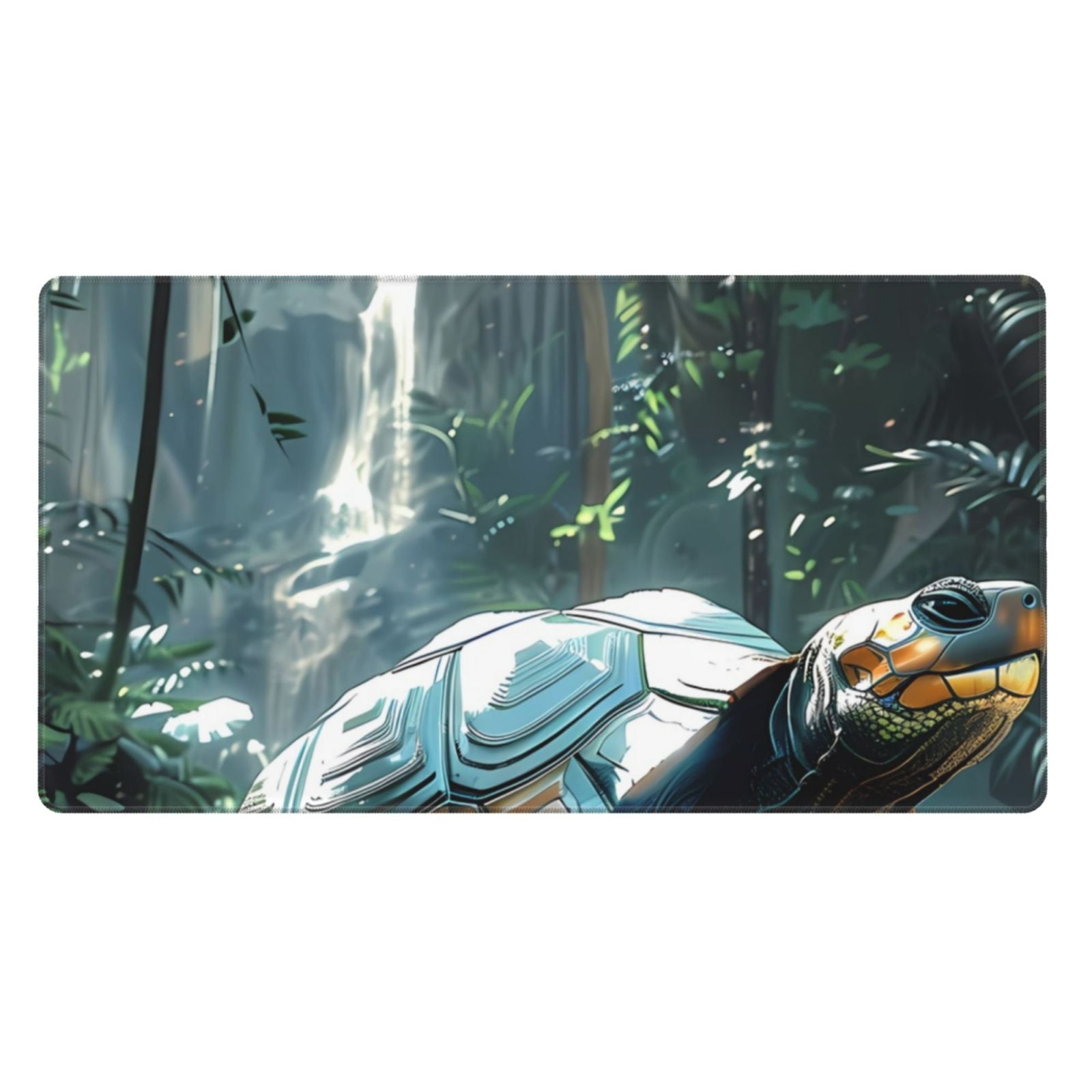 Qokaie Turtle In Jungle Waterfall Print Large Mouse Pad,Extended Mat ...