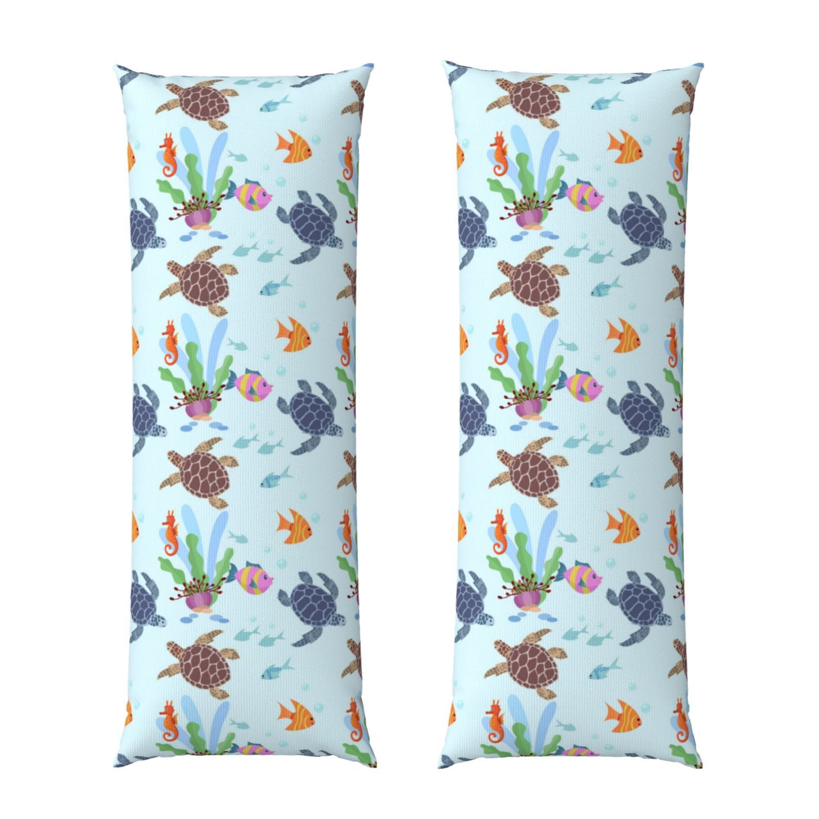 Qokaie Turtle Print Cotton Hypoallergenic Body Pillow protectors with ...