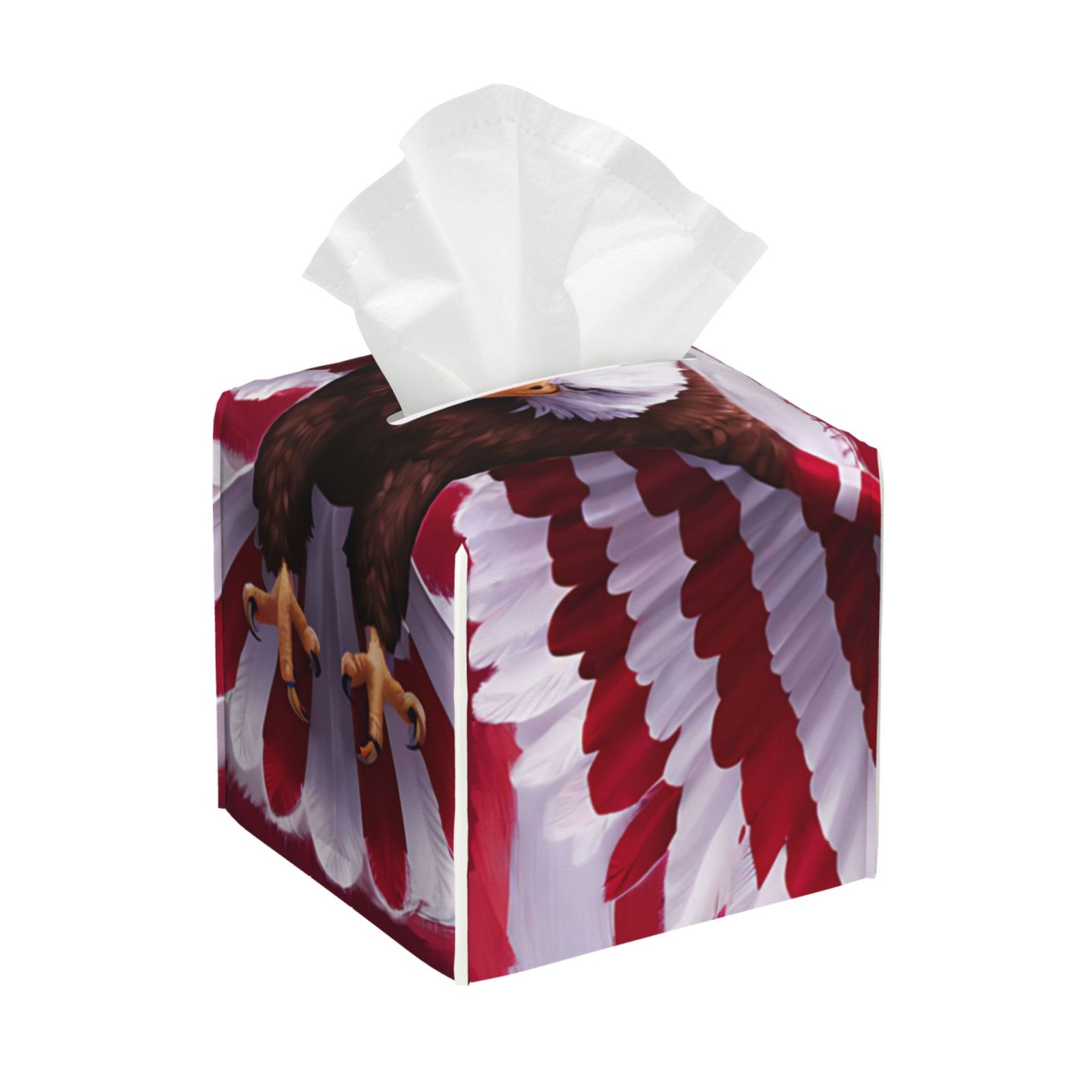 Qokaie USA Eagle with Spread Wings Print Tissue Box Cover, Refined ...