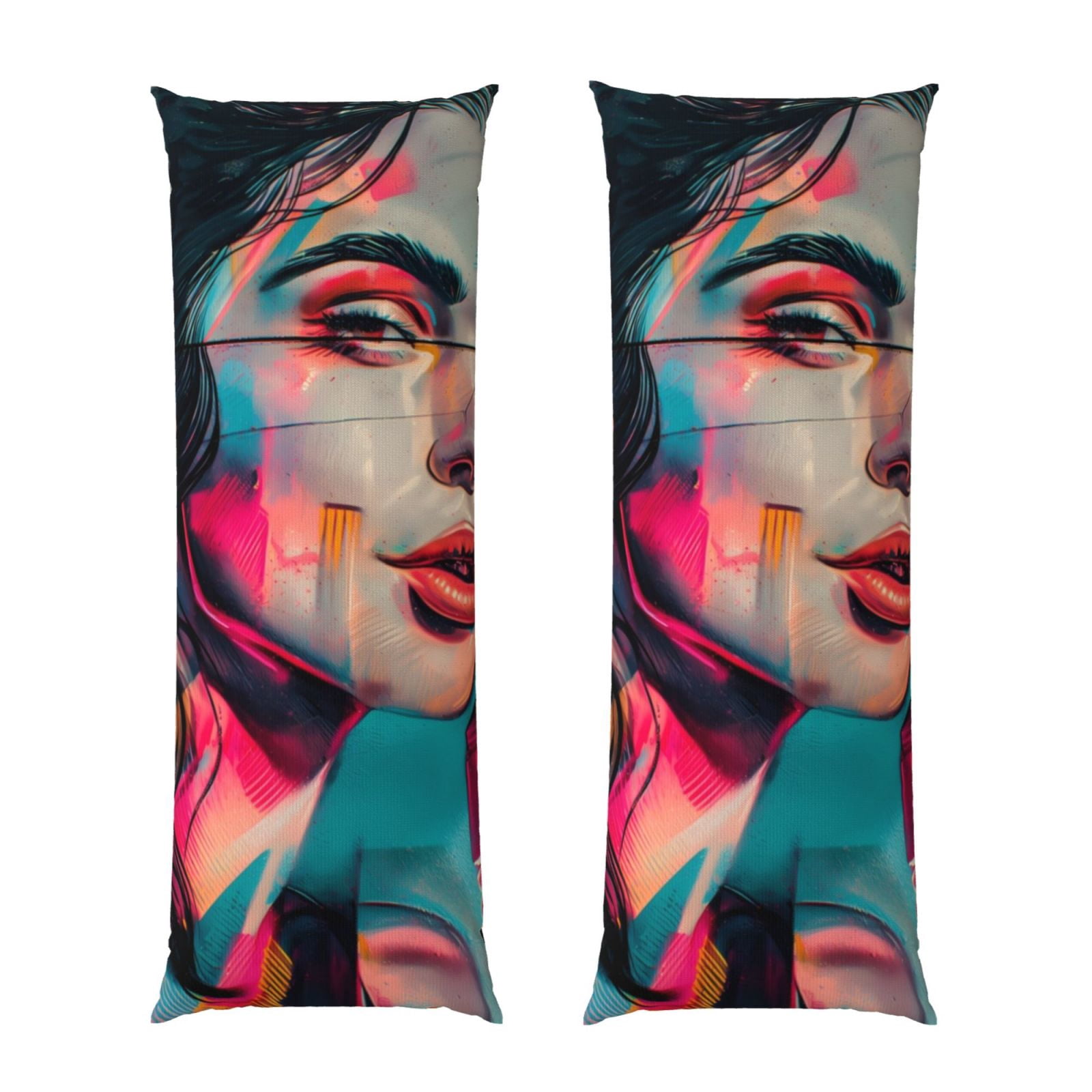 Qokaie Vibrant Street Art Portrait Print Cotton Hypoallergenic Body ...