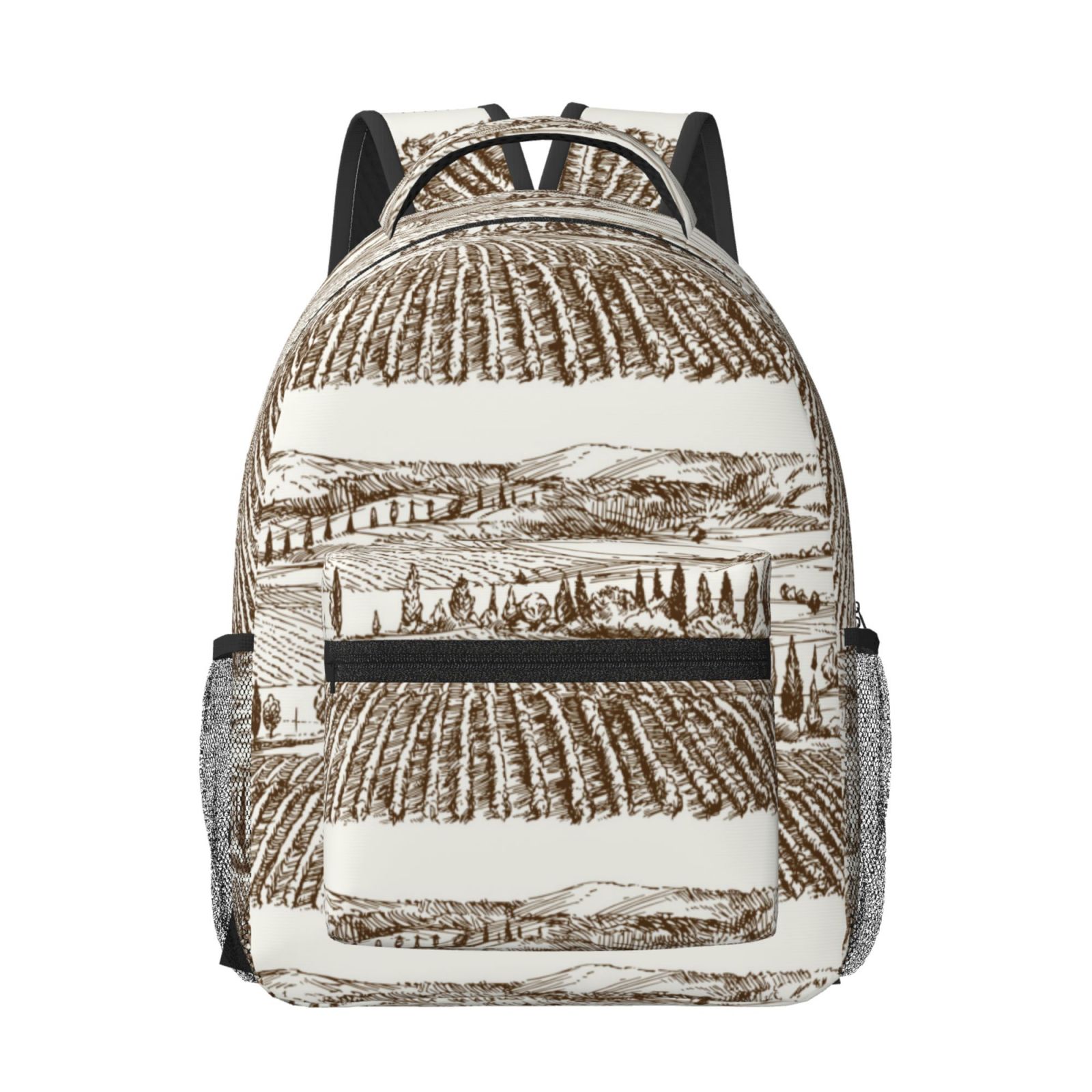 Qokaie Vineyard Landscape 1 Style School Backpack Travel Bag for Men ...