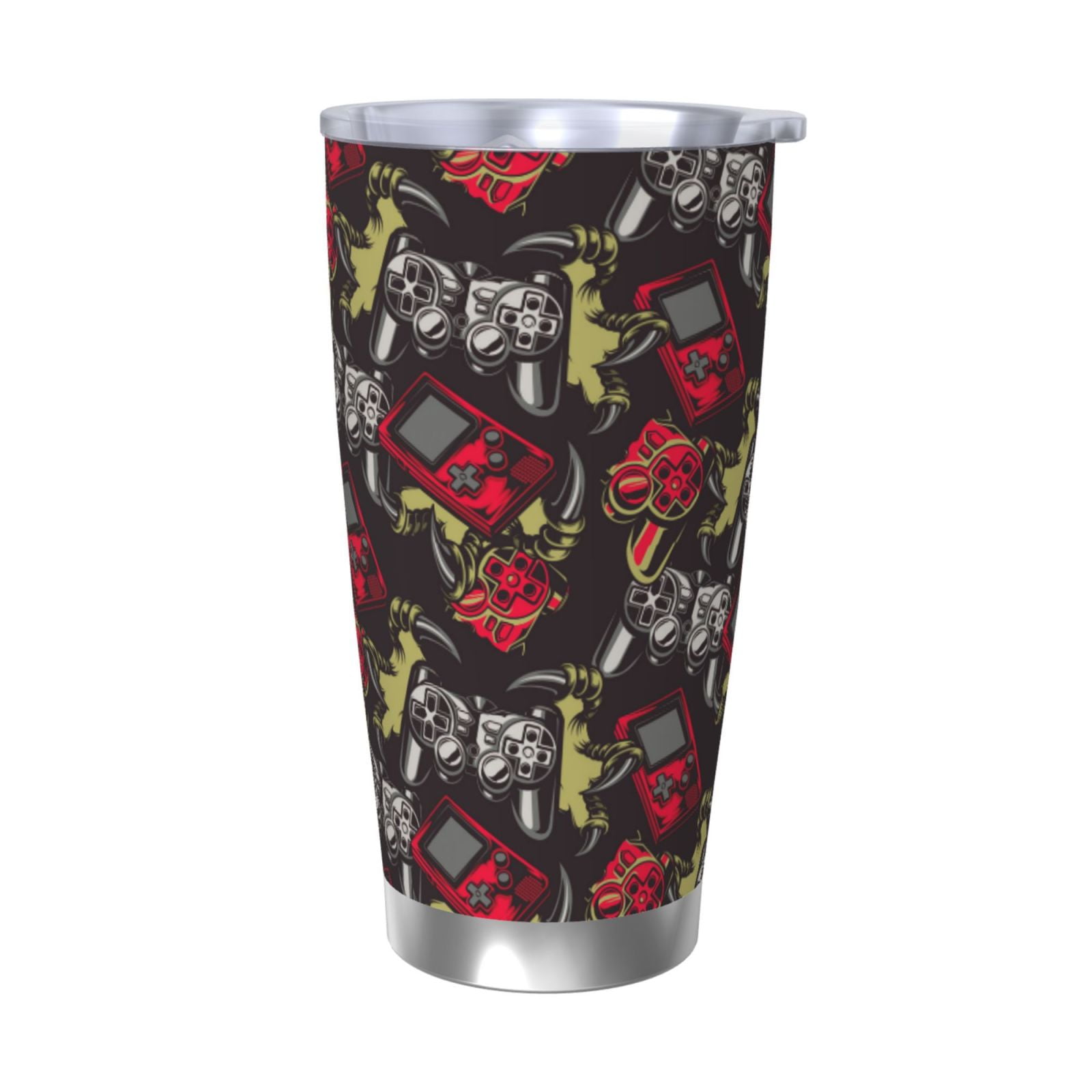 Qokaie Vintage Gaming Pattern 20 Oz Coffee Car Insulated Coffee Cup ...