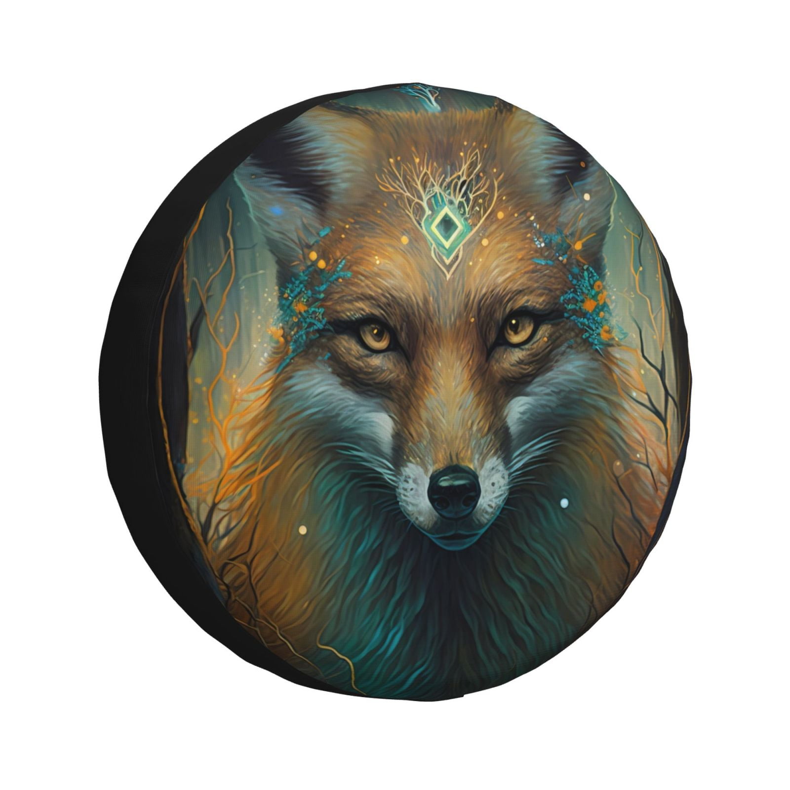 Qokaie Vintage Pattern Fox Pattern Tire Cover, Waterproof Leather Wheel ...