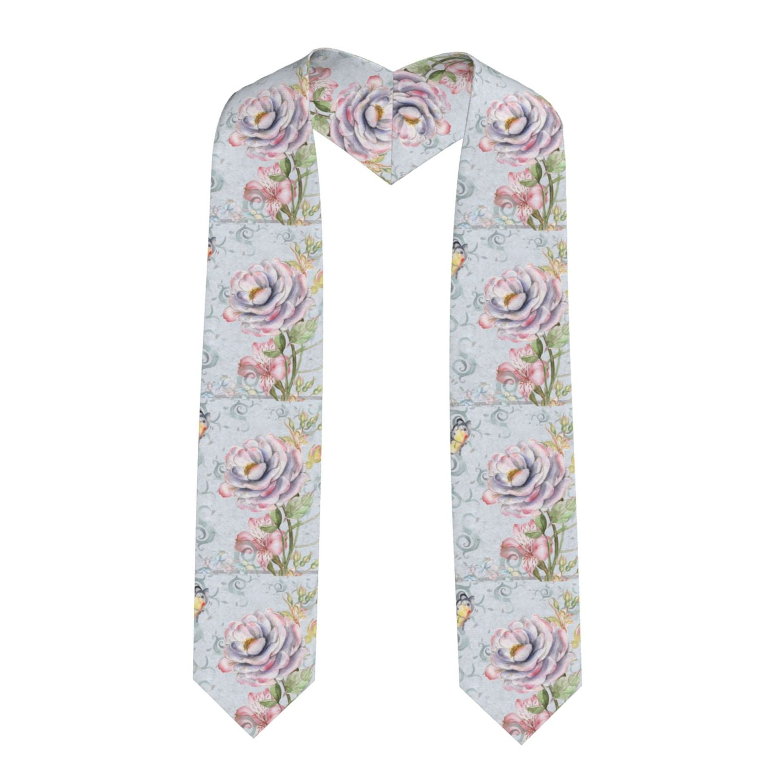Qokaie Vintage Rose Pattern Graduation Shawl Stole – Academic Stole ...