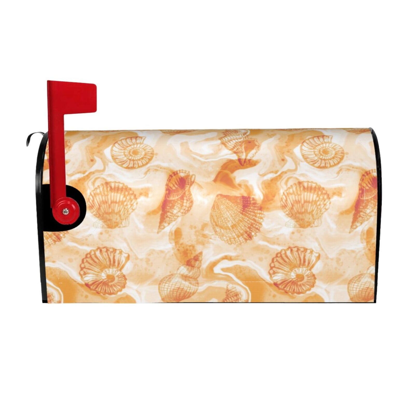 Qokaie Watercolor Sea Shells Printed Mailbox Cover Magnetic Mailbox for ...