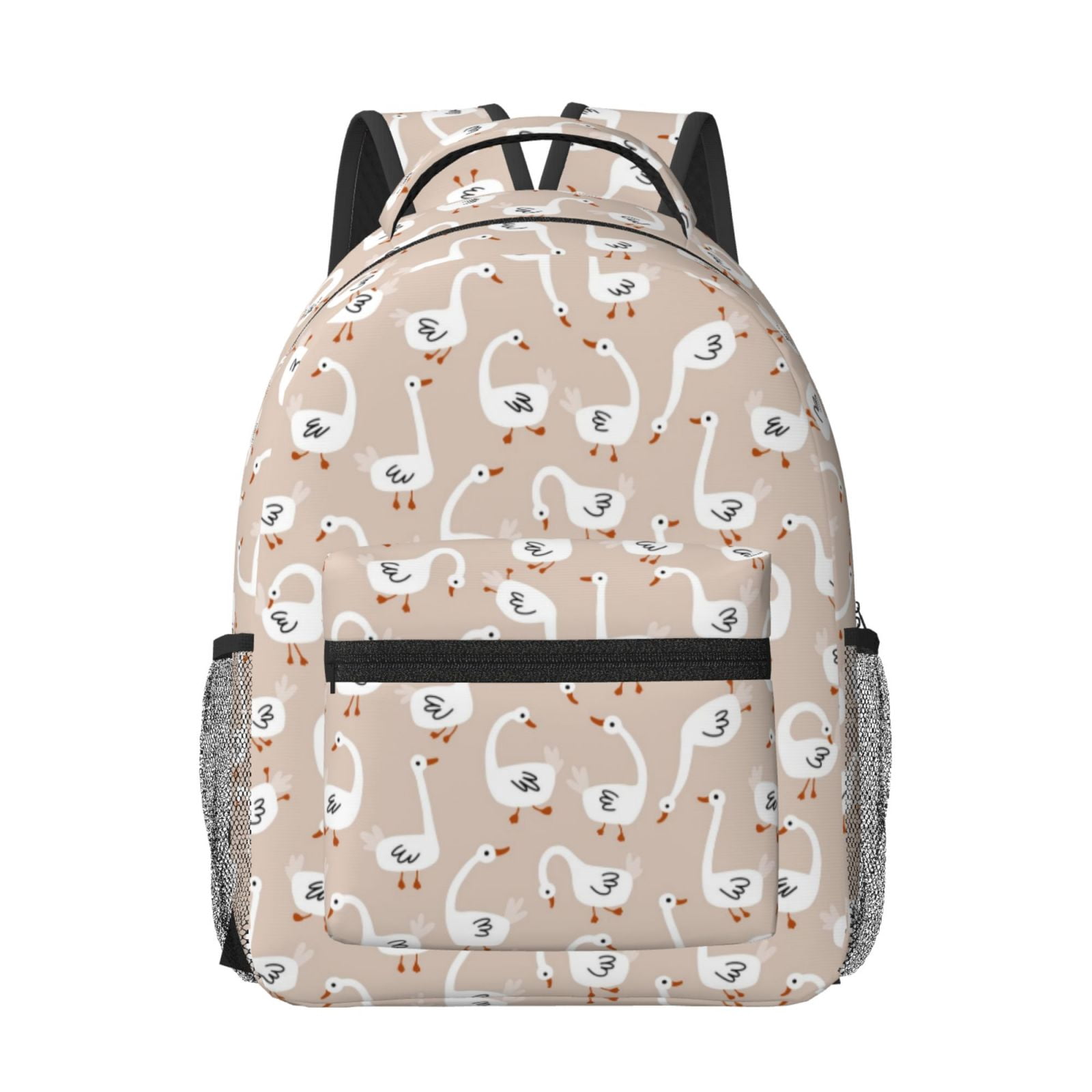 Qokaie White Goose Style School Backpack Travel Bag for Men & Women ...
