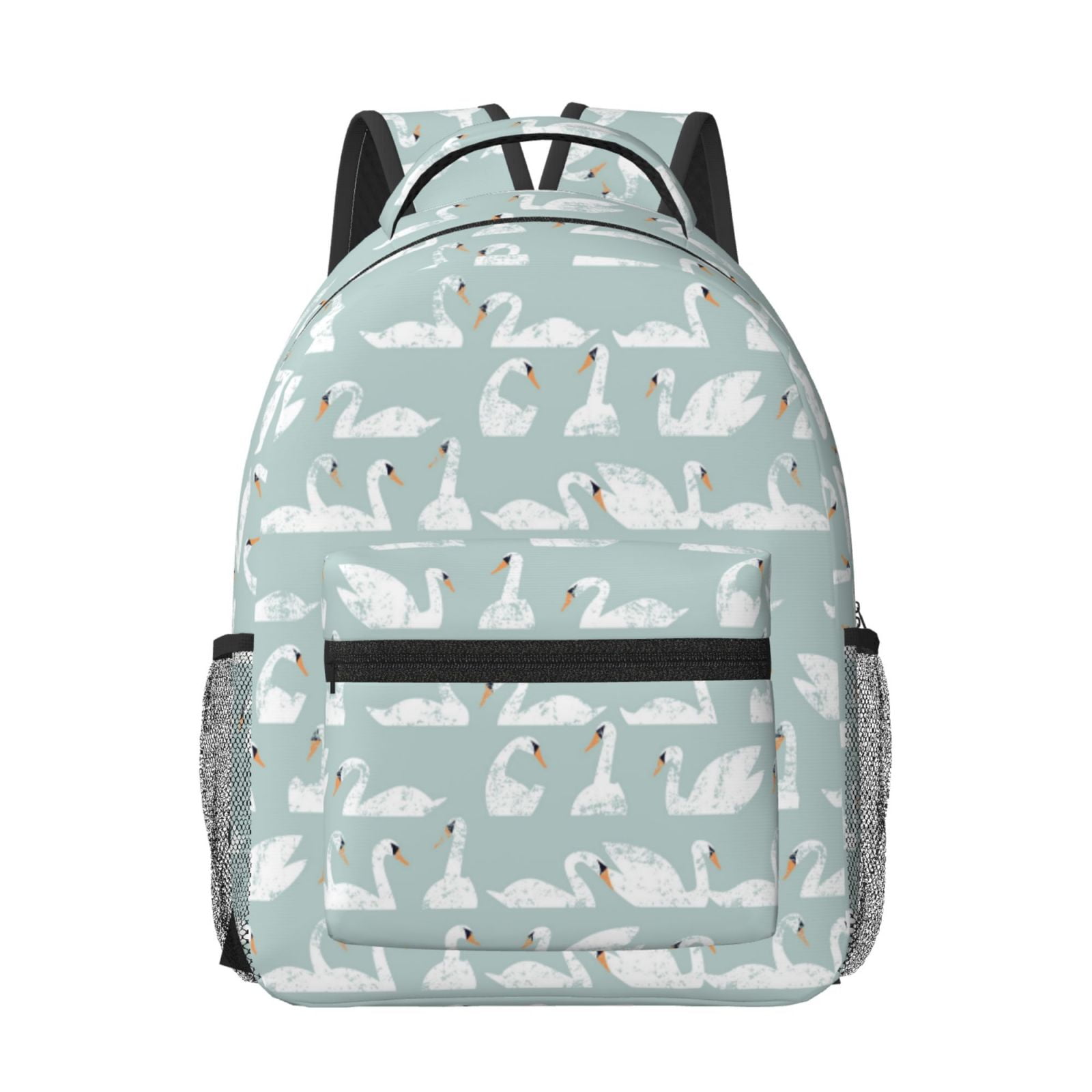 Qokaie White Swan Style School Backpack Travel Bag for Men & Women ...