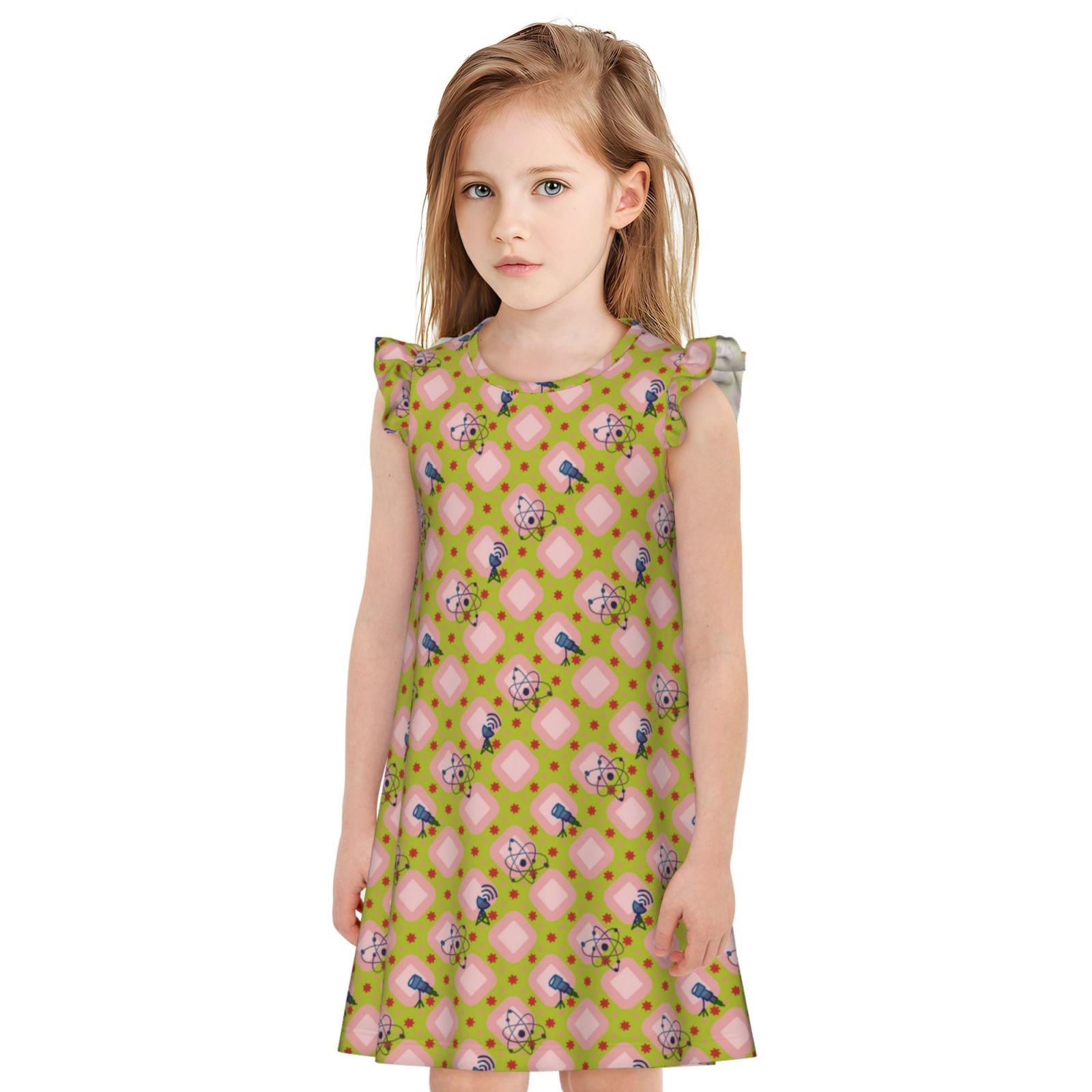 Qokaie Wireless Antenna Icon1 Print Girls Nightgowns, Nightgown ...