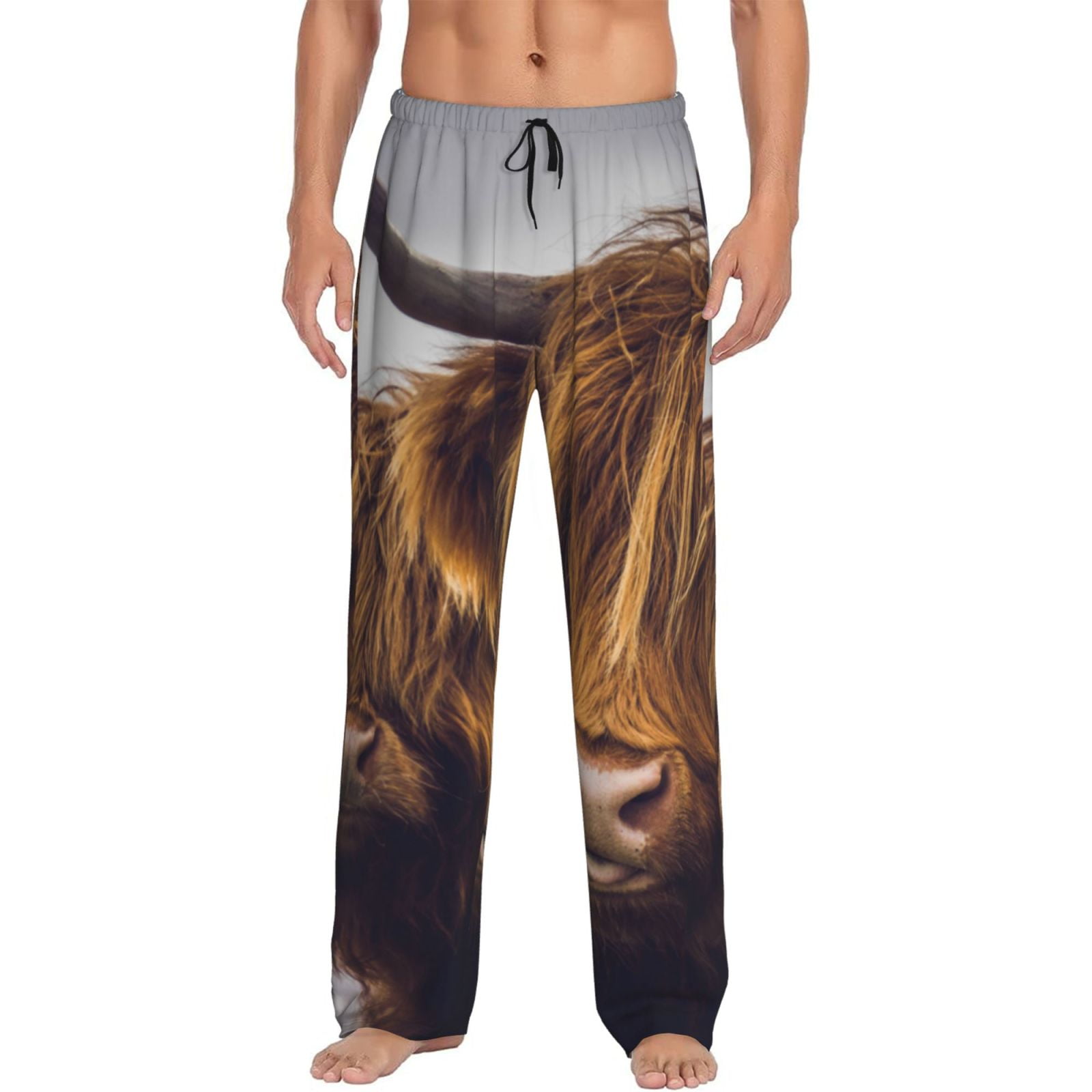 Qokaie Yak Drawing Silky Soft Men Pajama Pants ,Breathable Lounge Pants ...