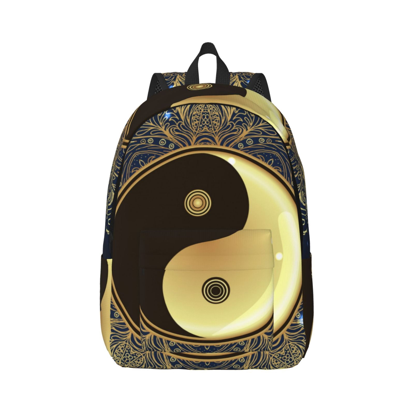 Qokaie Yin And Yang Mandala Pattern Canvas Backpack Travel Daypack ...