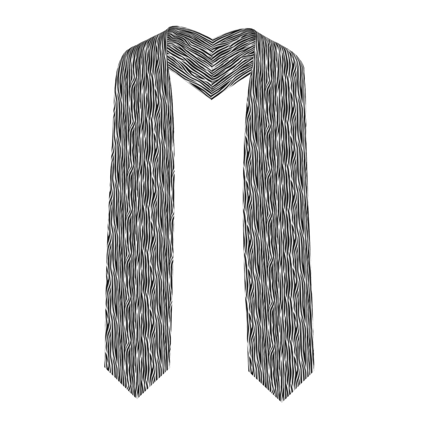 Qokaie Zebra Skin Pattern Graduation Shawl Stole – Academic Stole,Satin ...