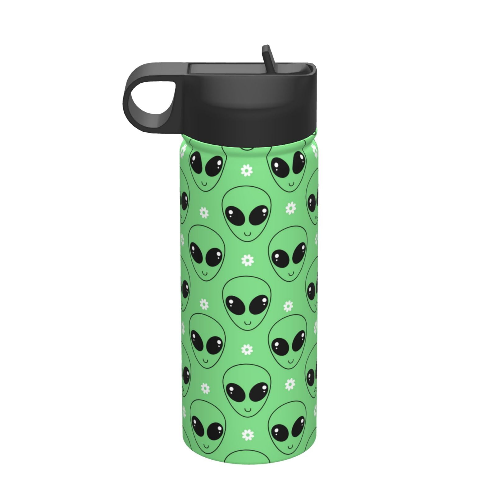 Qokaie alien cartoons Pattern 18oz Insulated Water Bottle, Stainless ...