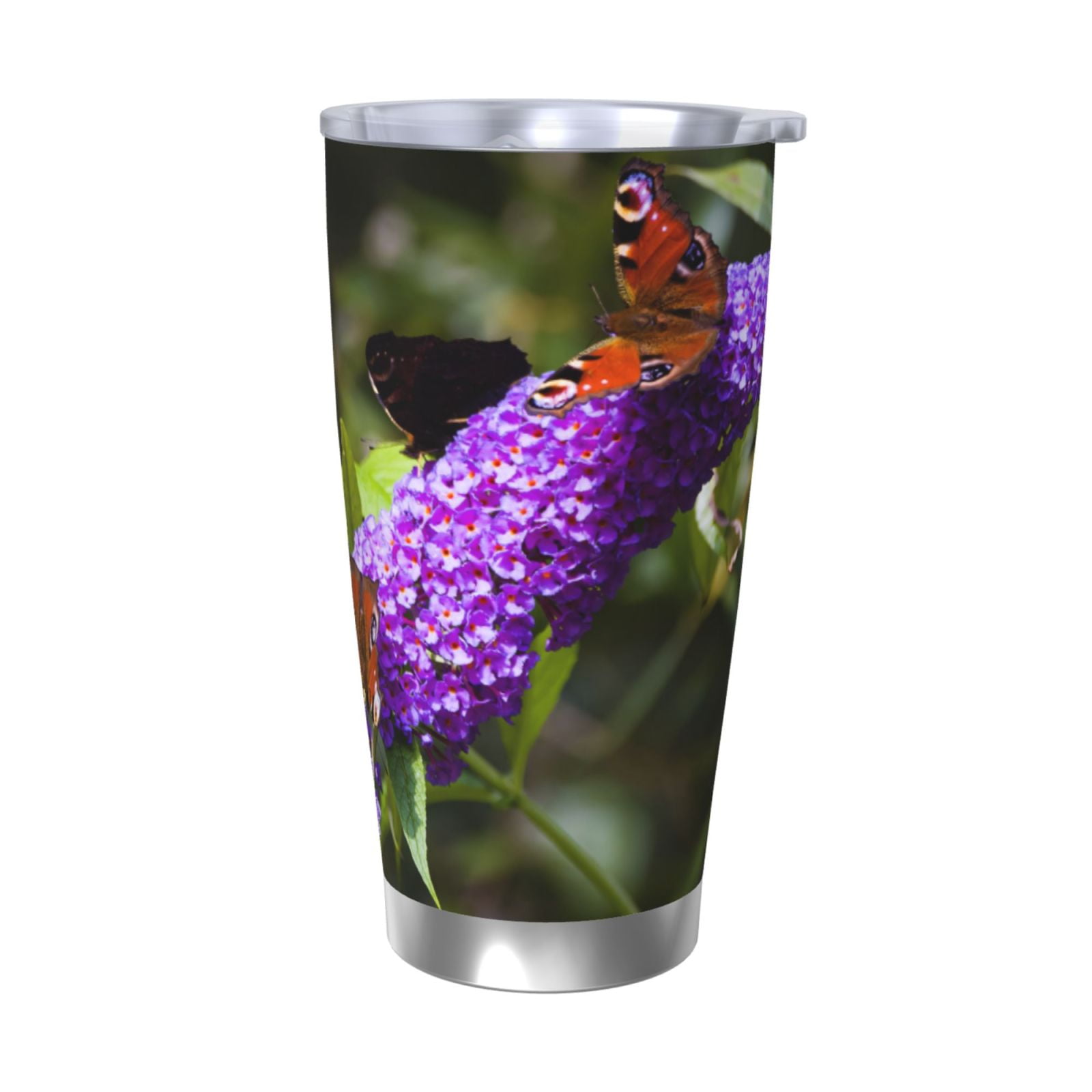 Qokaie butterfly bush flower Pattern 20 Oz Coffee Car Insulated Coffee ...