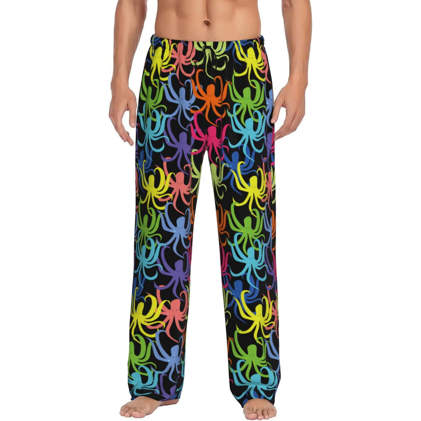 Qokaie cartoon octopus Drawing Silky Soft Men Pajama Pants ,Breathable ...
