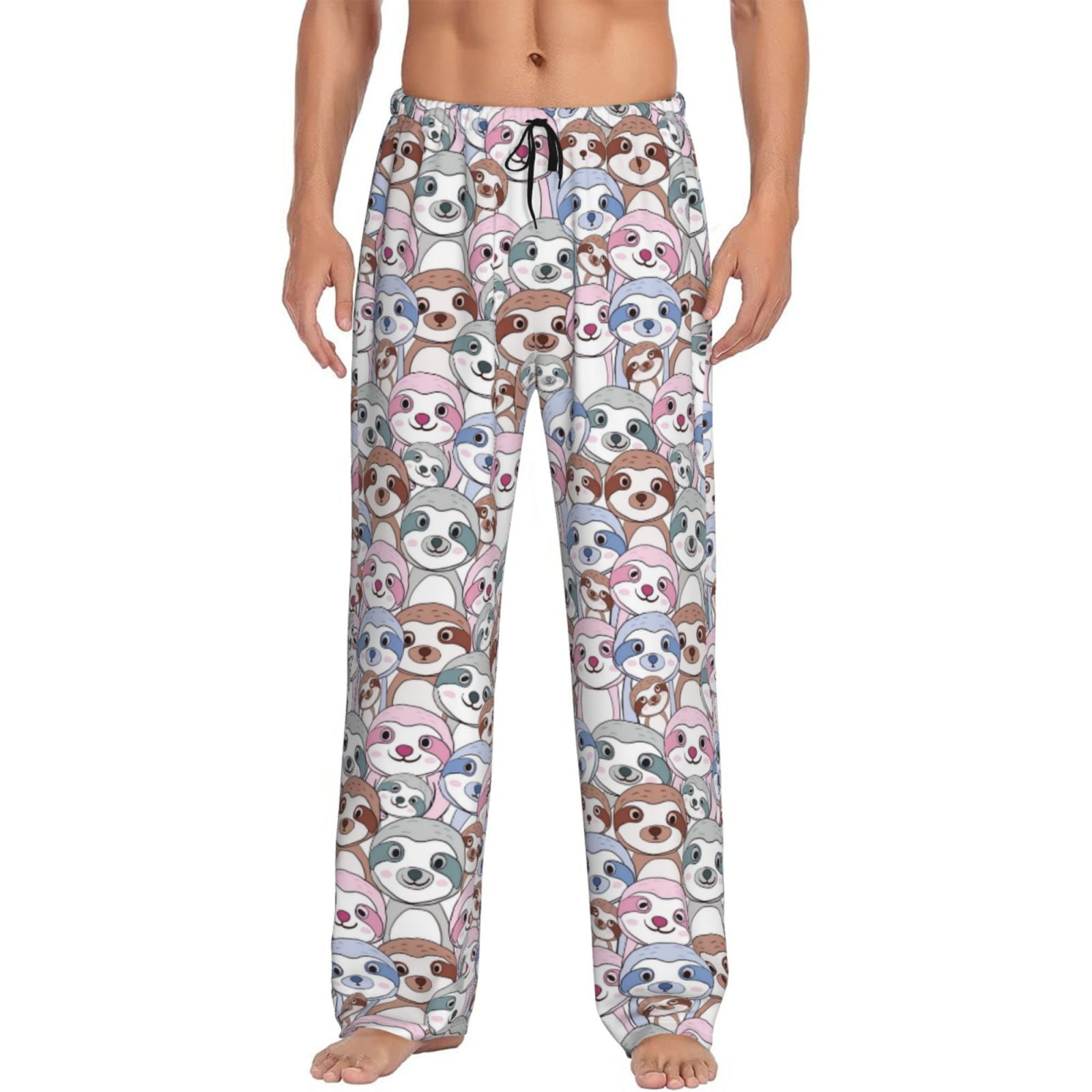 Qokaie sloth cartoon Drawing Silky Soft Men Pajama Pants ,Breathable ...