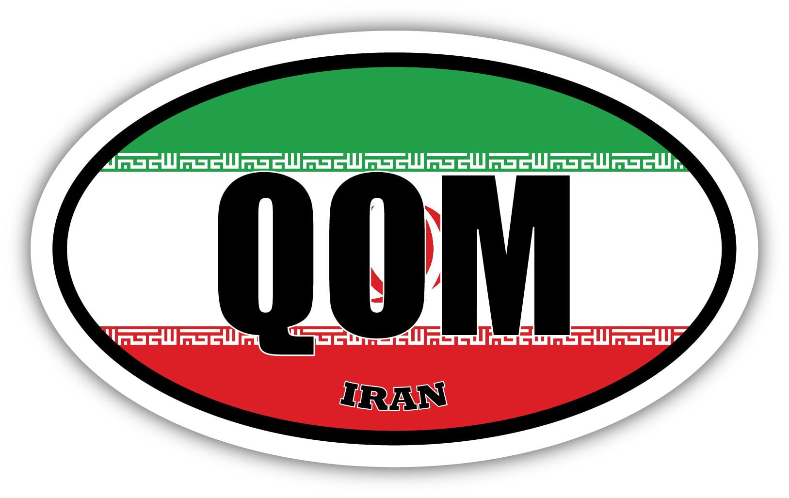 Qom Iran Flag Oval Decal Vinyl Bumper Sticker 3x5 inches - Walmart.com