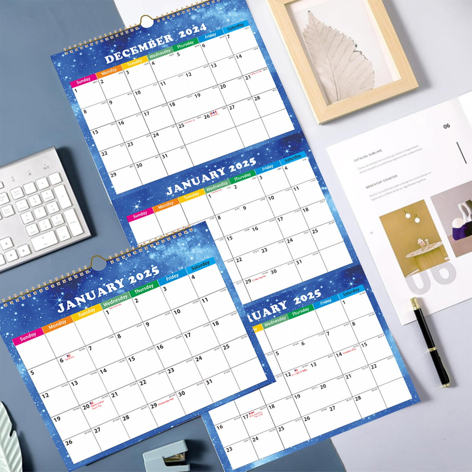 Qonioi 2025 Wall Calendar 16 Months, Hanging Monthly Planner From Dec ...