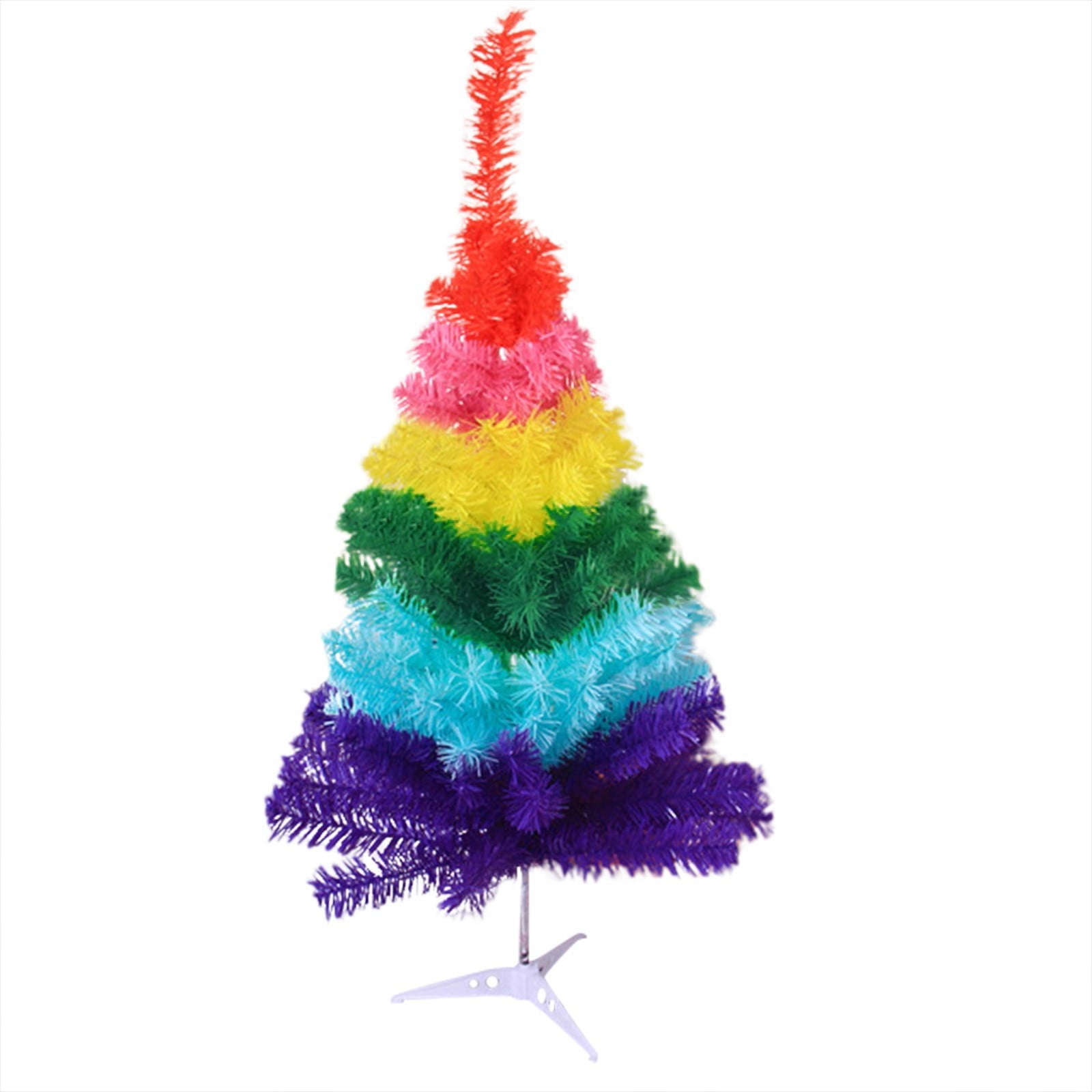 Qonioi 60cm Christmas Tree, Multicolor PVC Holiday Decor for Tabletop ...