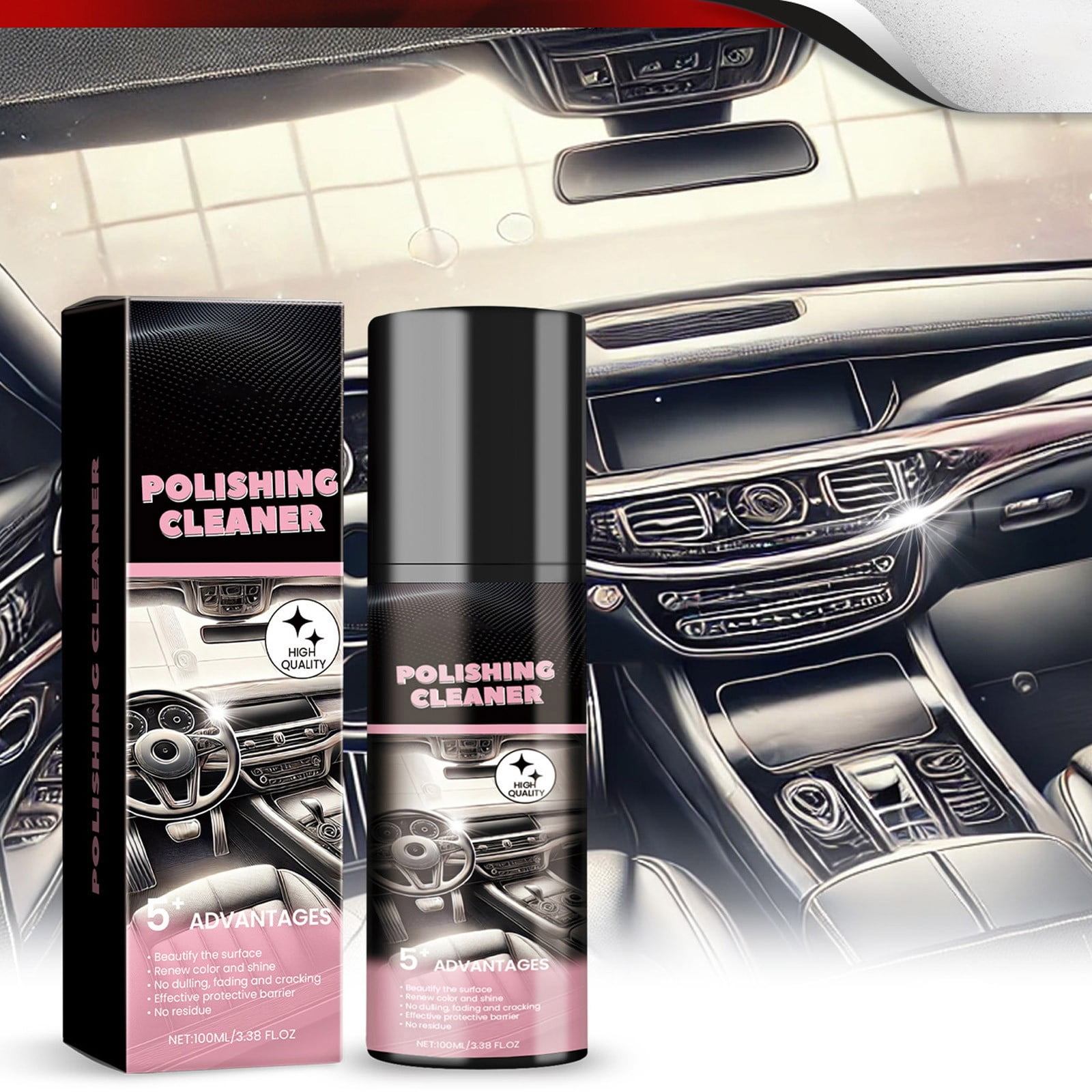 Qonioi Automotive Interior Polish, 100ml Cleaning and Glazing Agent for ...