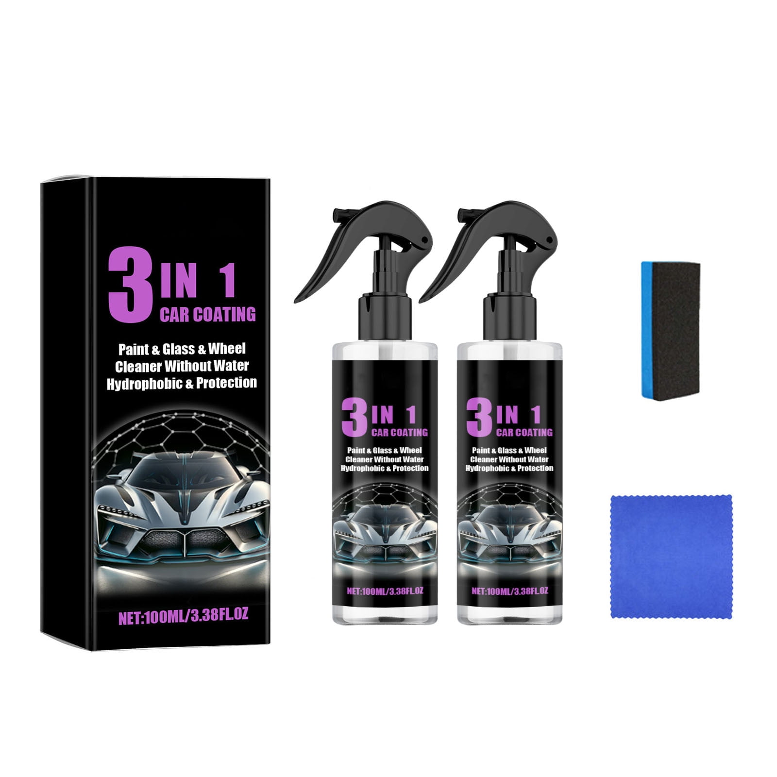 Qonioi Ceramic Coating Spray, Fast Acting Liquid Ceramic Top Coat Auto ...