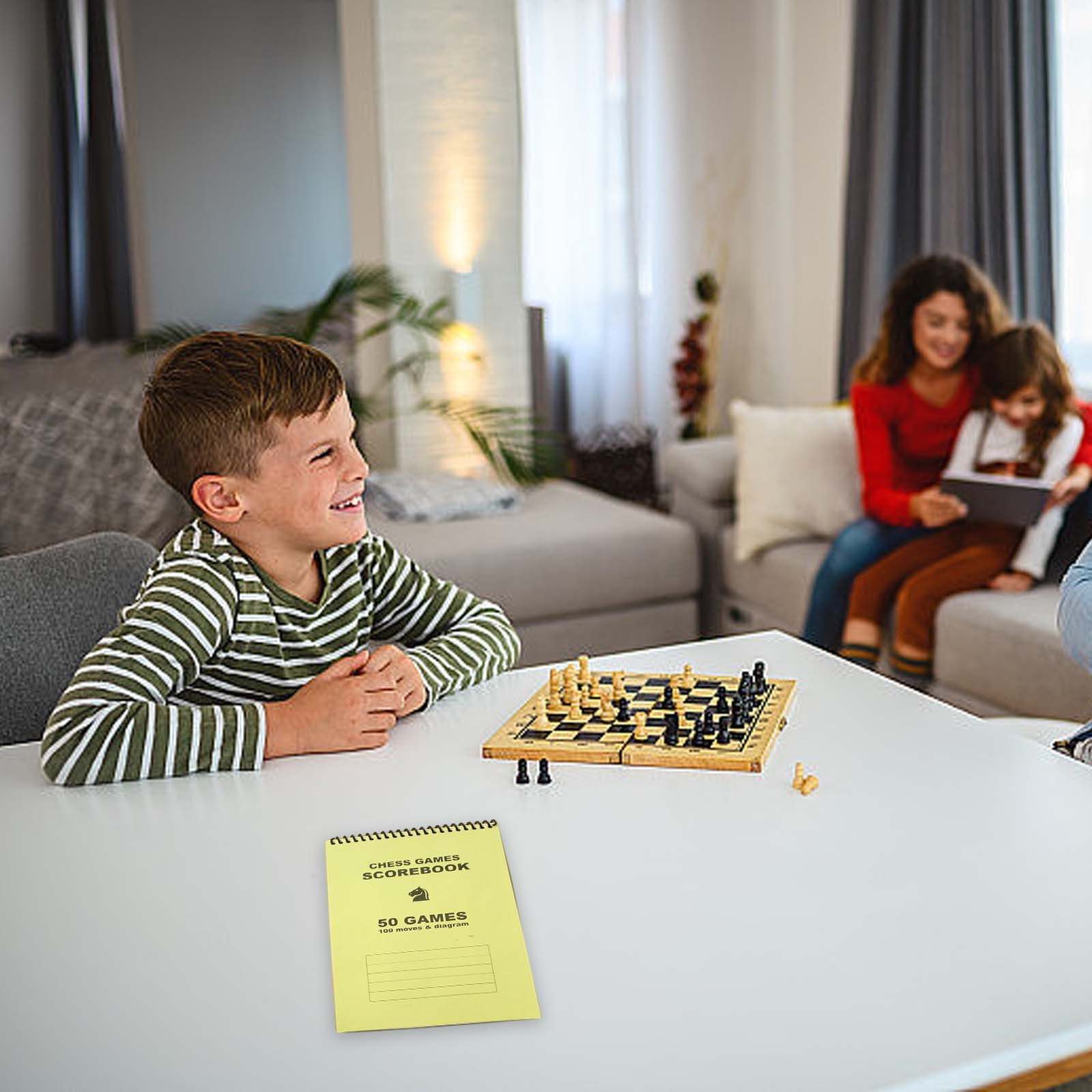 Qonioi Chess Scorebook, 50 Games 100 Moves Eye Protection Notation Pad ...