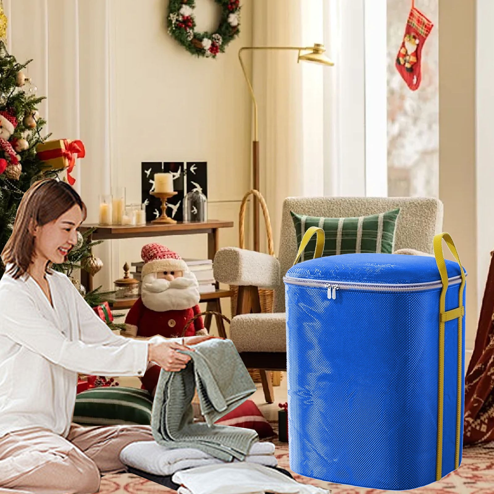 Qonioi Christmas Storage Bag, Extra Large Reinforced Handle Storage Bag ...