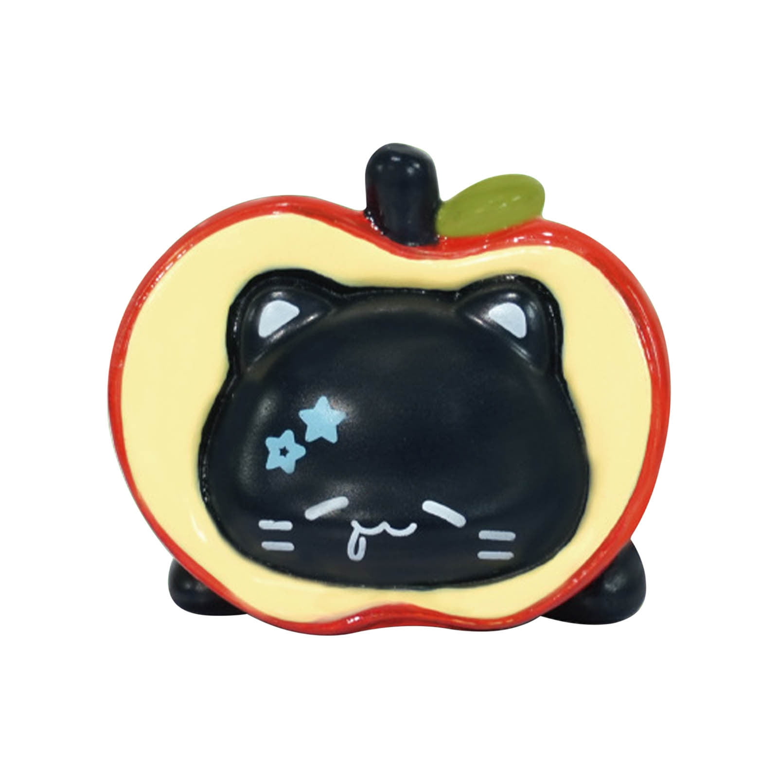 Qonioi Cute Apples Cats Monitor Figurine, Resin Desktop Perching Decor ...