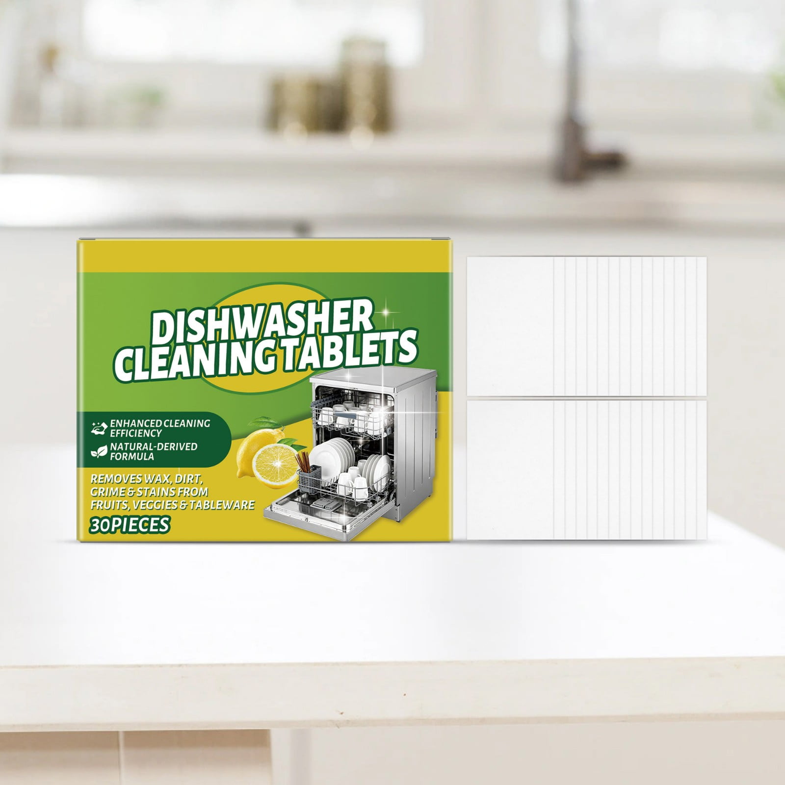Qonioi Dishwasher Cleaning Tablets, Removes Limescale Grease Grime for ...