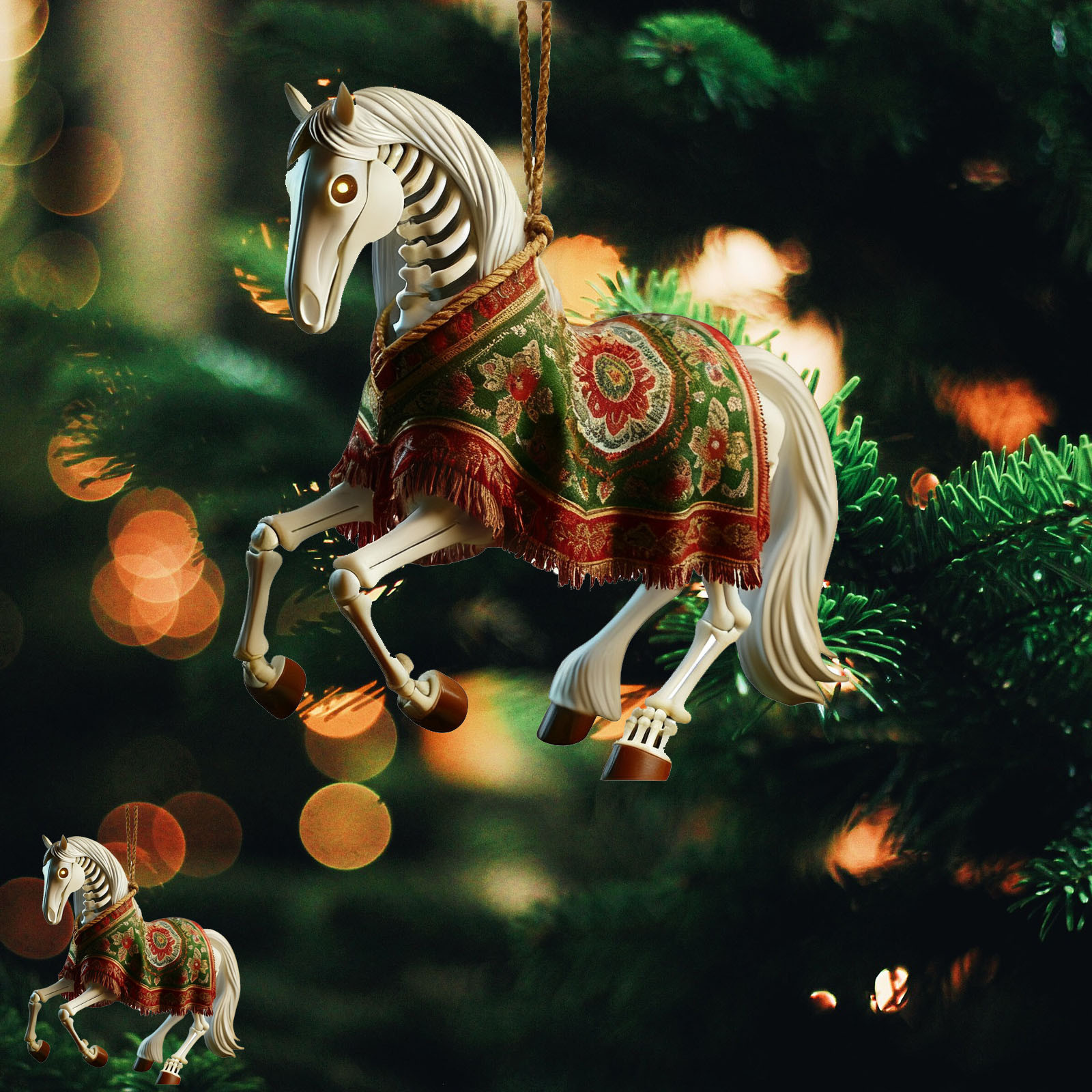 Qonioi Elegant Horse Christmas Ornament, Equestrian Themed Bauble for ...