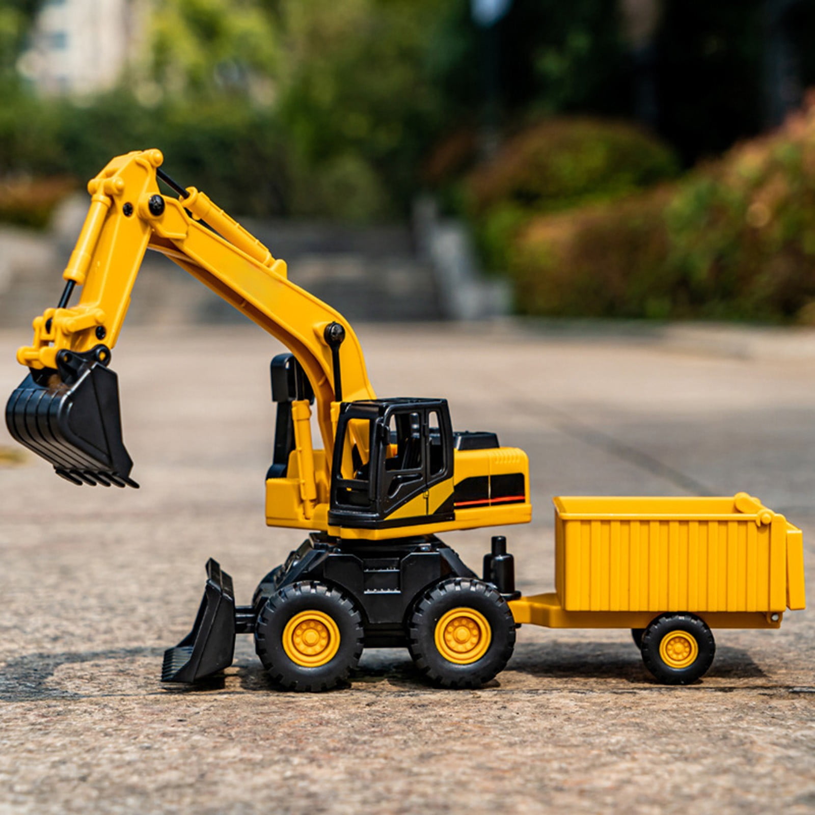 Qonioi Engineering Vehicle Excavator Toy, Bulldozer with Tipping Bucket ...