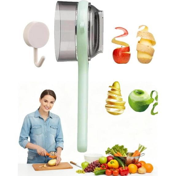 Qonioi Fruit Peeler with Container, Stainless Steel Blade with Built-In ...