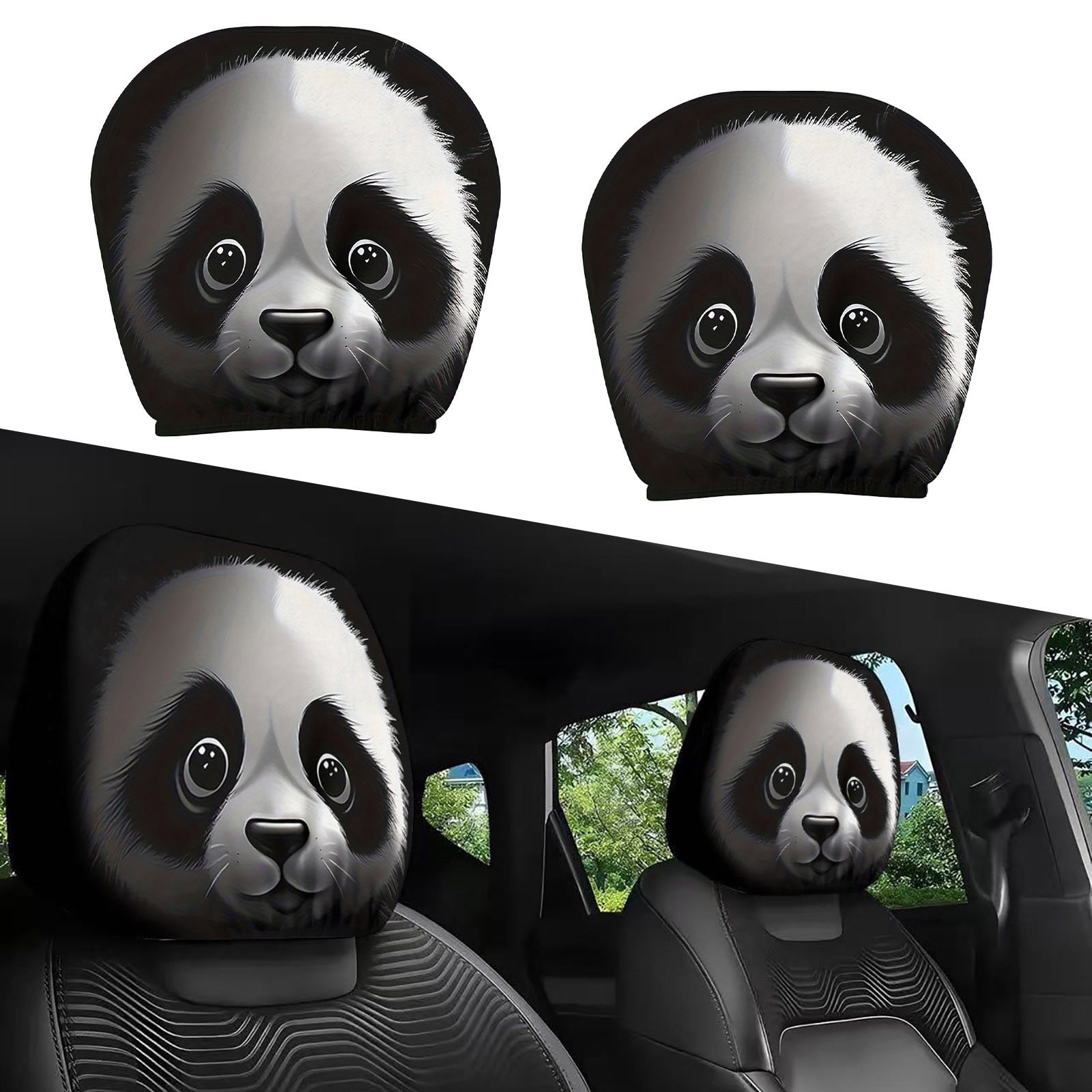 Qonioi Funny Car Print Headrest Cover, Universal Stretchy Elastic ...
