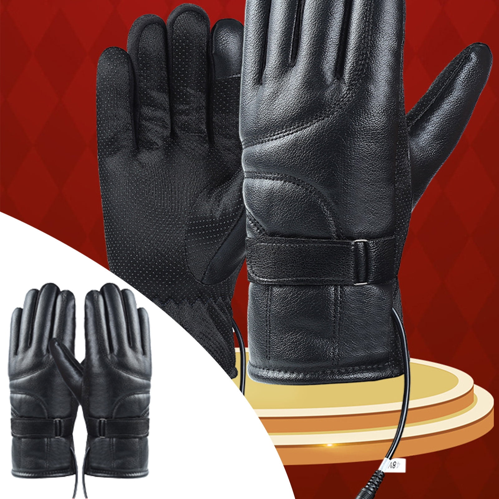 Qonioi Heated Gloves, USB Rechargeable Battery Powered Heating Gloves ...