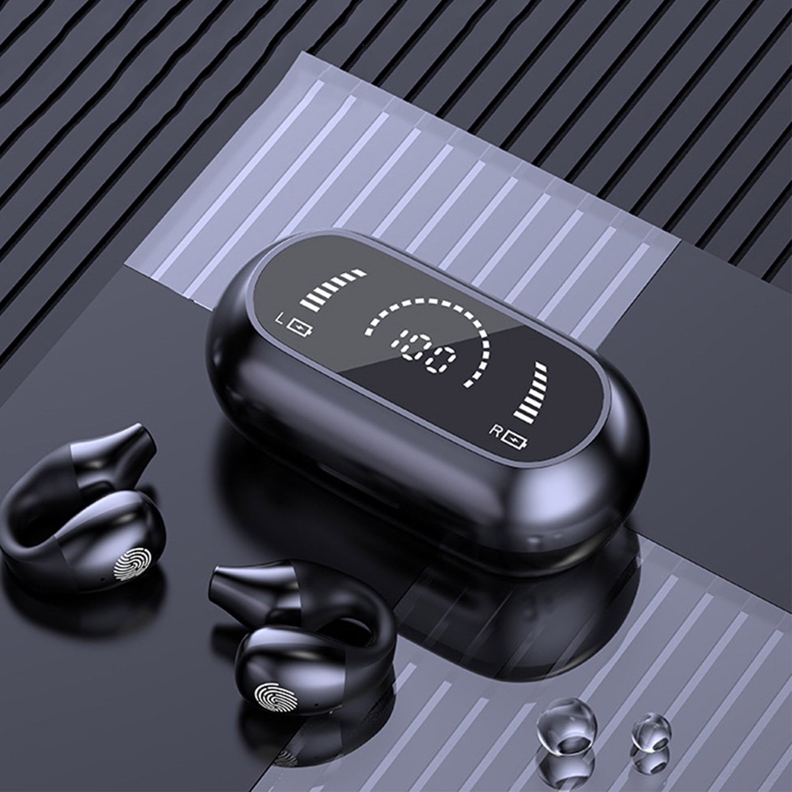 Qonioi Open Ear Clip Bluetooth Headphones, Wireless Bone Conduction ...