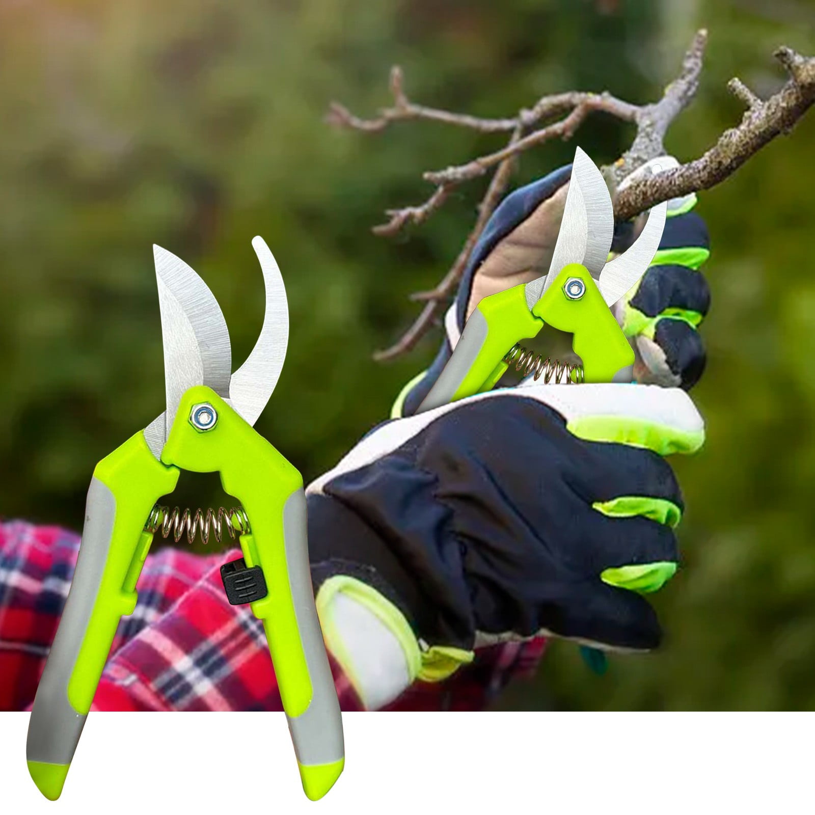 Qonioi Pruning Shears, Stainless Steel Garden Clippers with Non-Slip ...