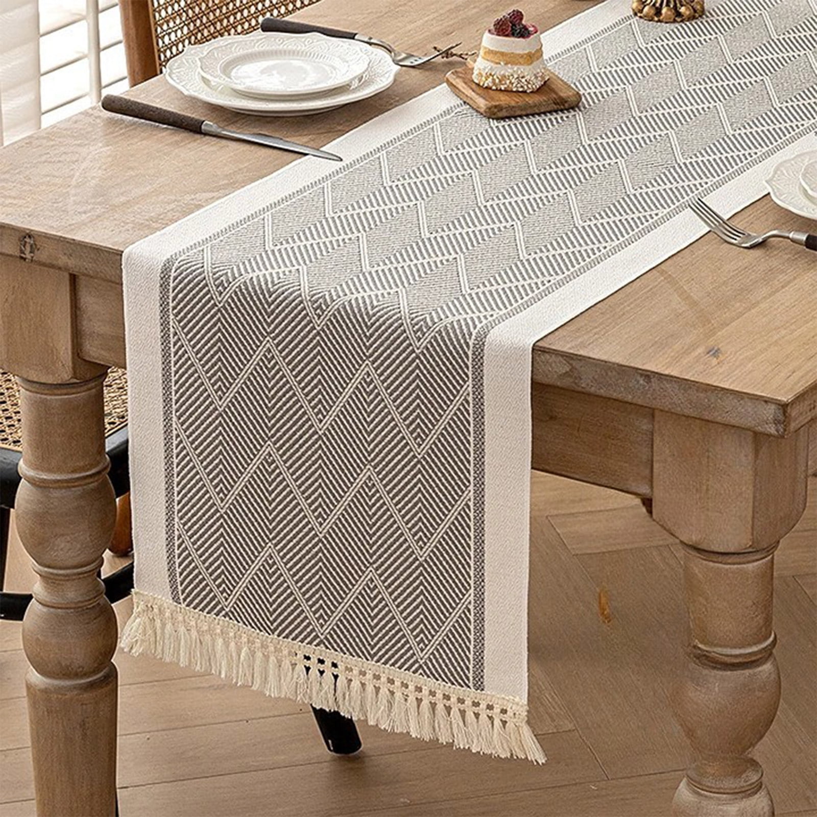Qonioi Scandinavian Table Runner, 14x47 Inch Minimalist Sideboard Cover ...