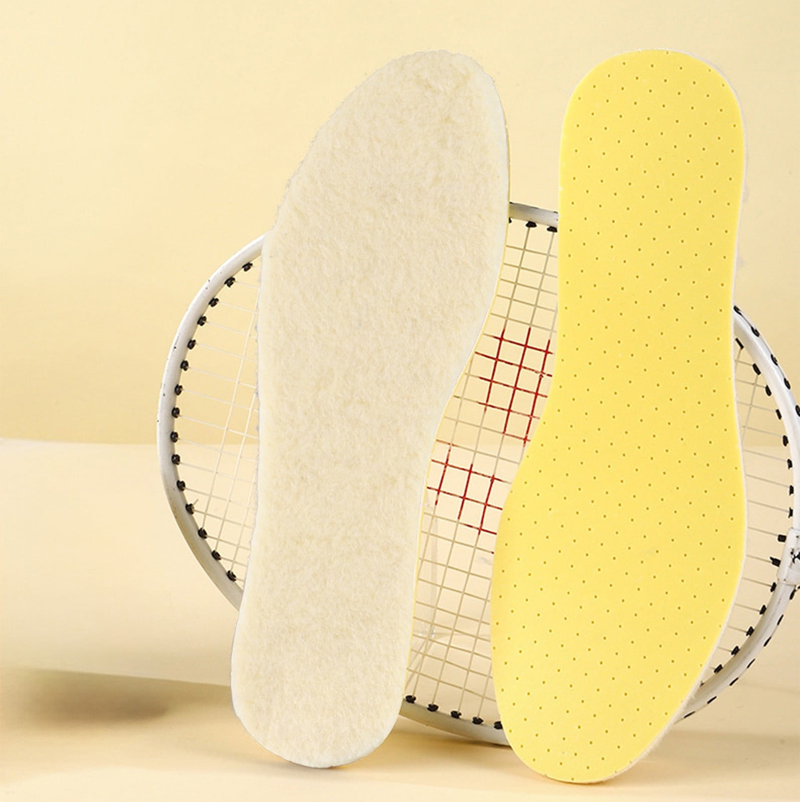 Qonioi Thermal Wool Insoles, High Resilience Warm Cushion with Airflow ...