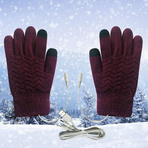 Qonioi USB Heated Gloves for Women, Winter Rechargeable Touchscreen ...