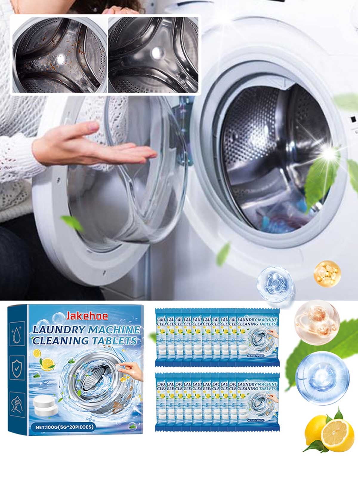 Qonioi Washing Machine Cleaner Tablets, Deep Clean Laundry Detergent ...