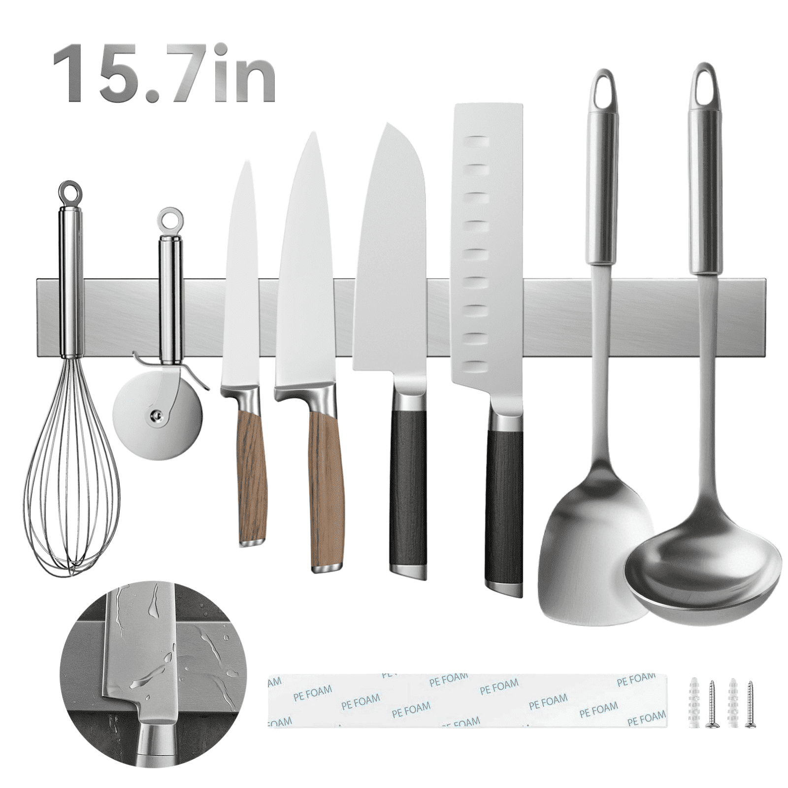 Qoosea Knife Holder,15.7 Inch Magnetic Strip for Wall, Premium ...