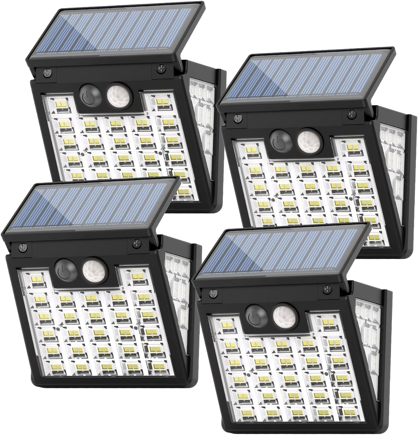 Qoosea 4 Pack Solar Motion Sensor Outdoor Lights Solar Lights Outdoor ...